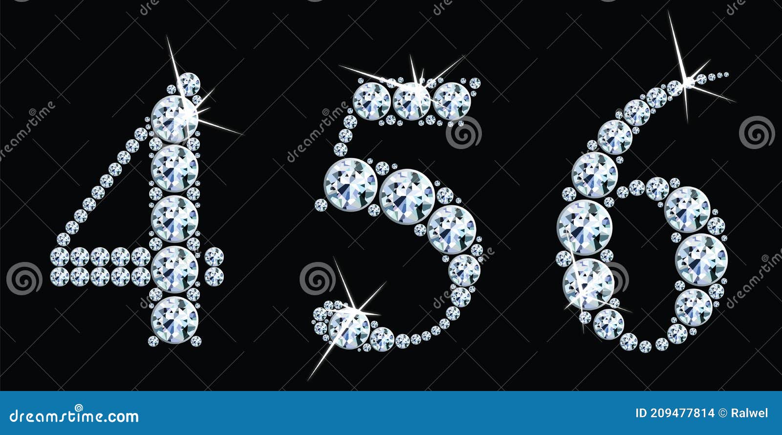 Diamond Numbers Set 4,5,6. Vector Eps10 Stock Vector - Illustration of ...