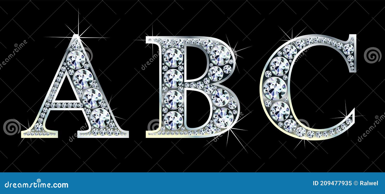 Diamond Alphabet Letters. Stunning Beautiful ABC Jewelry Set in Gems ...