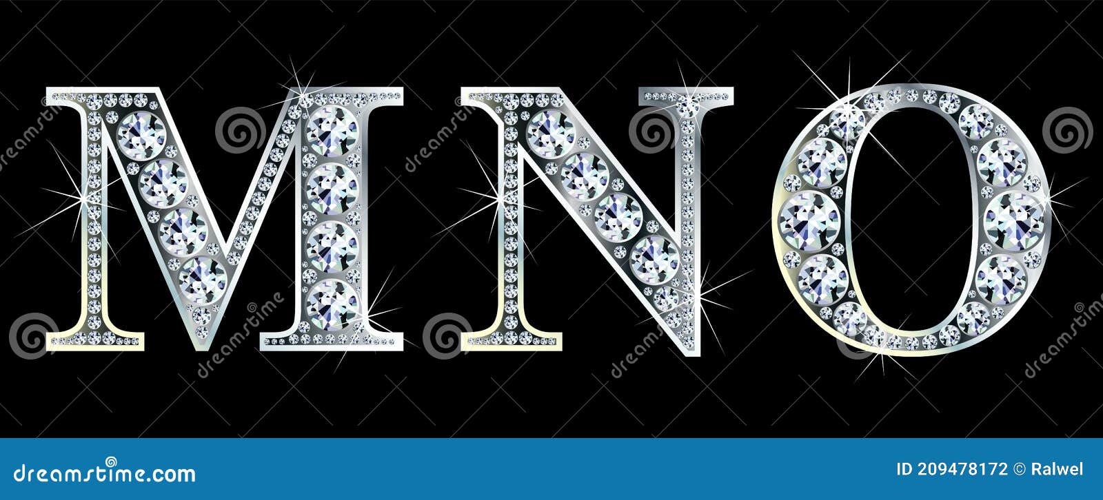 Diamond Alphabet Letters. Stunning Beautiful MNO Jewelry Set in Gems ...