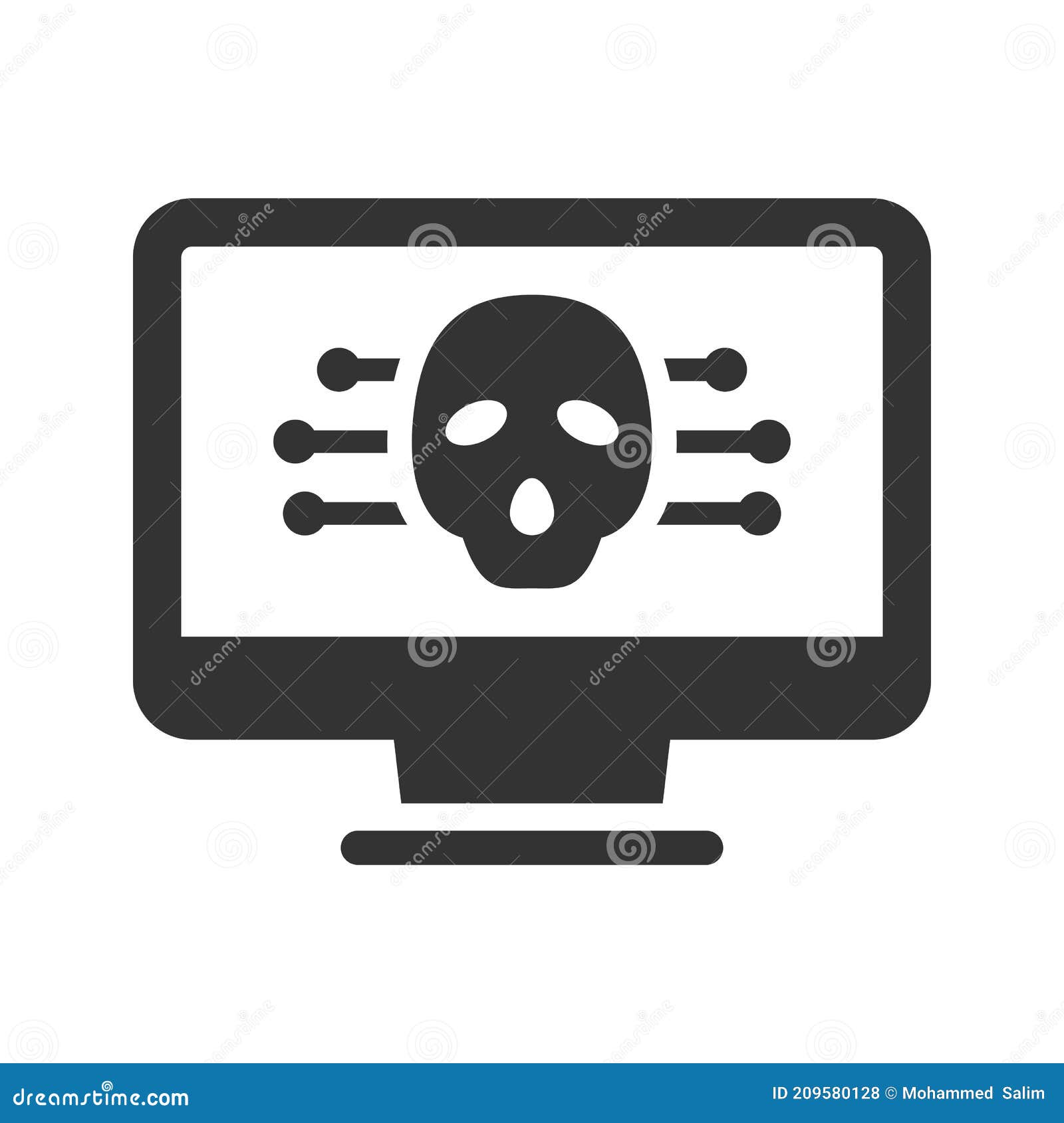Computer Virus Icon. Vector Graphics Stock Vector - Illustration of ...
