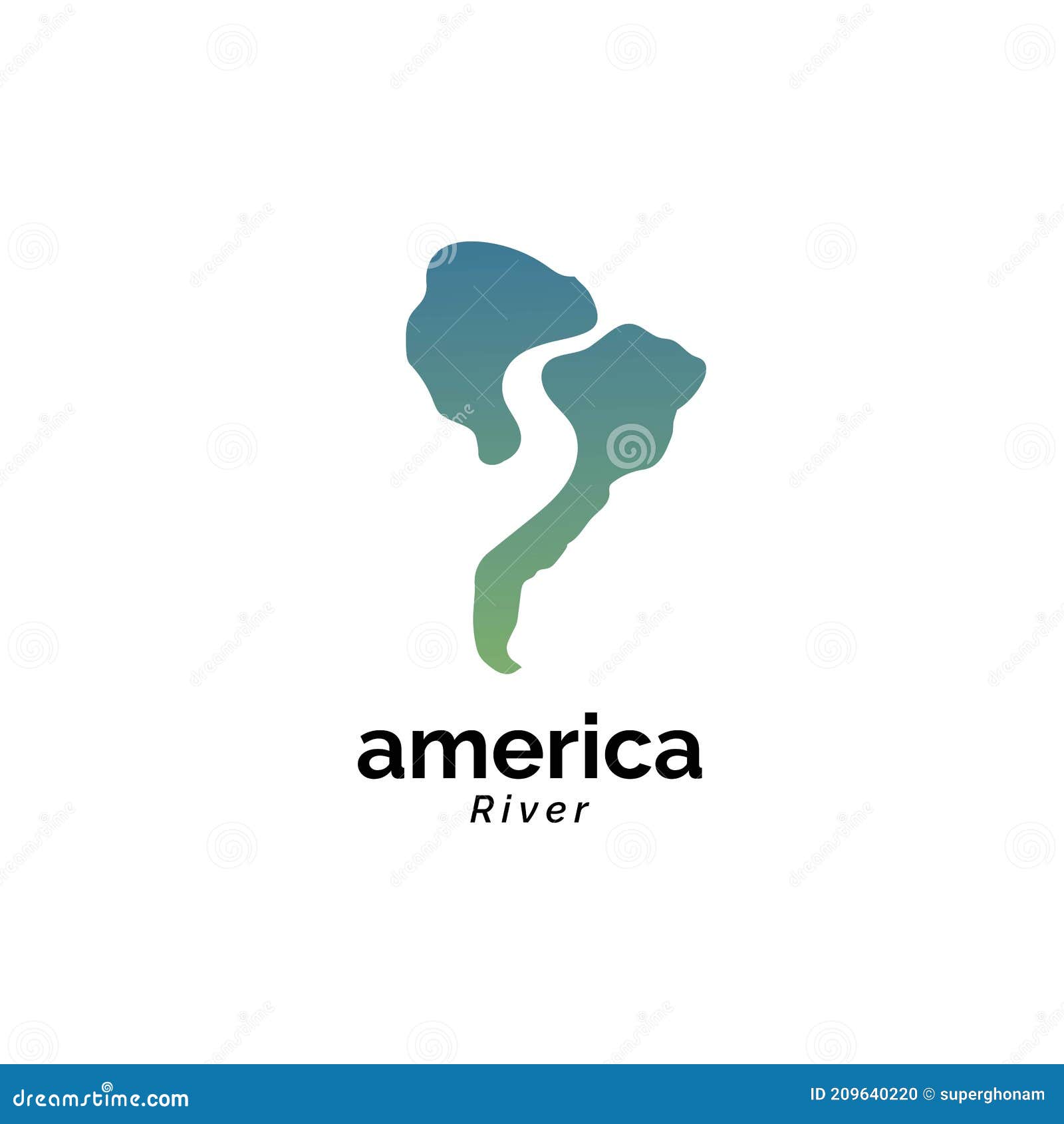 America River Illustration Logo Design Template Stock Vector ...