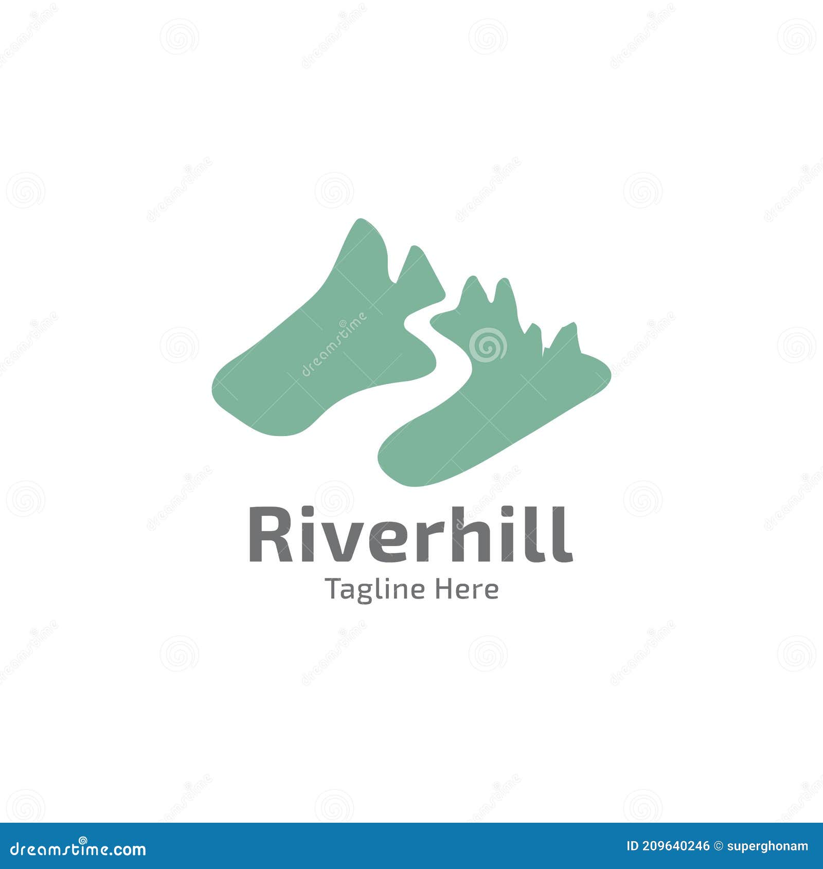 River Hill Logo Design Illustration Vector Template Stock Vector ...