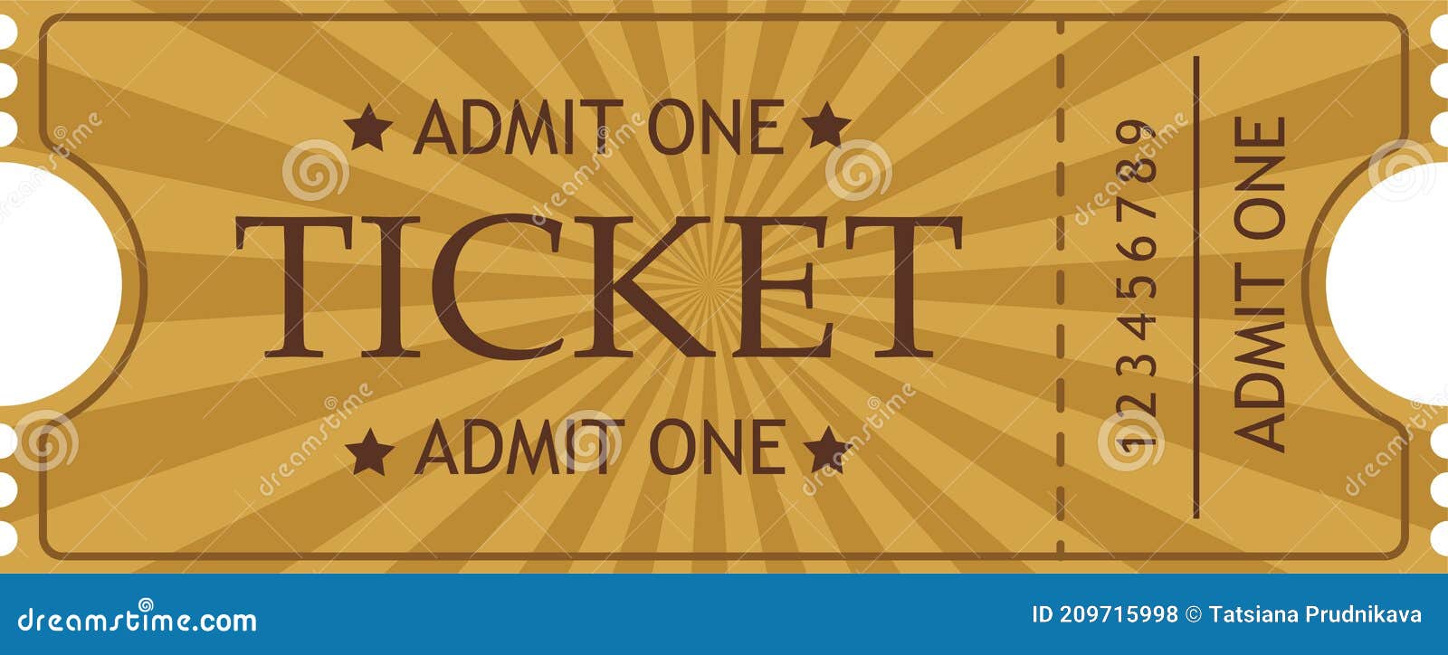 Vintage Ticket Realistic Retro Stock Illustration - Illustration of ...