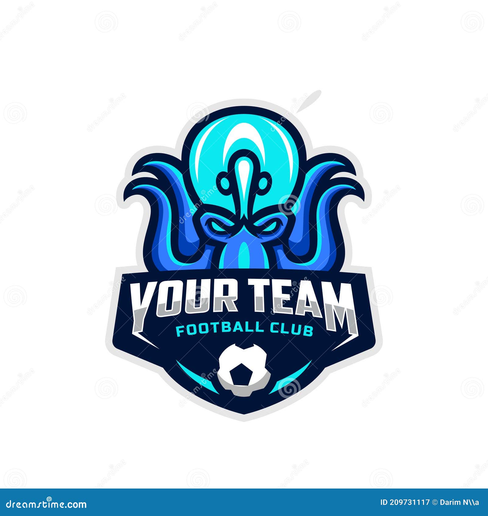 Octopus Mascot for a Football Team Logo. Stock Vector - Illustration of ...