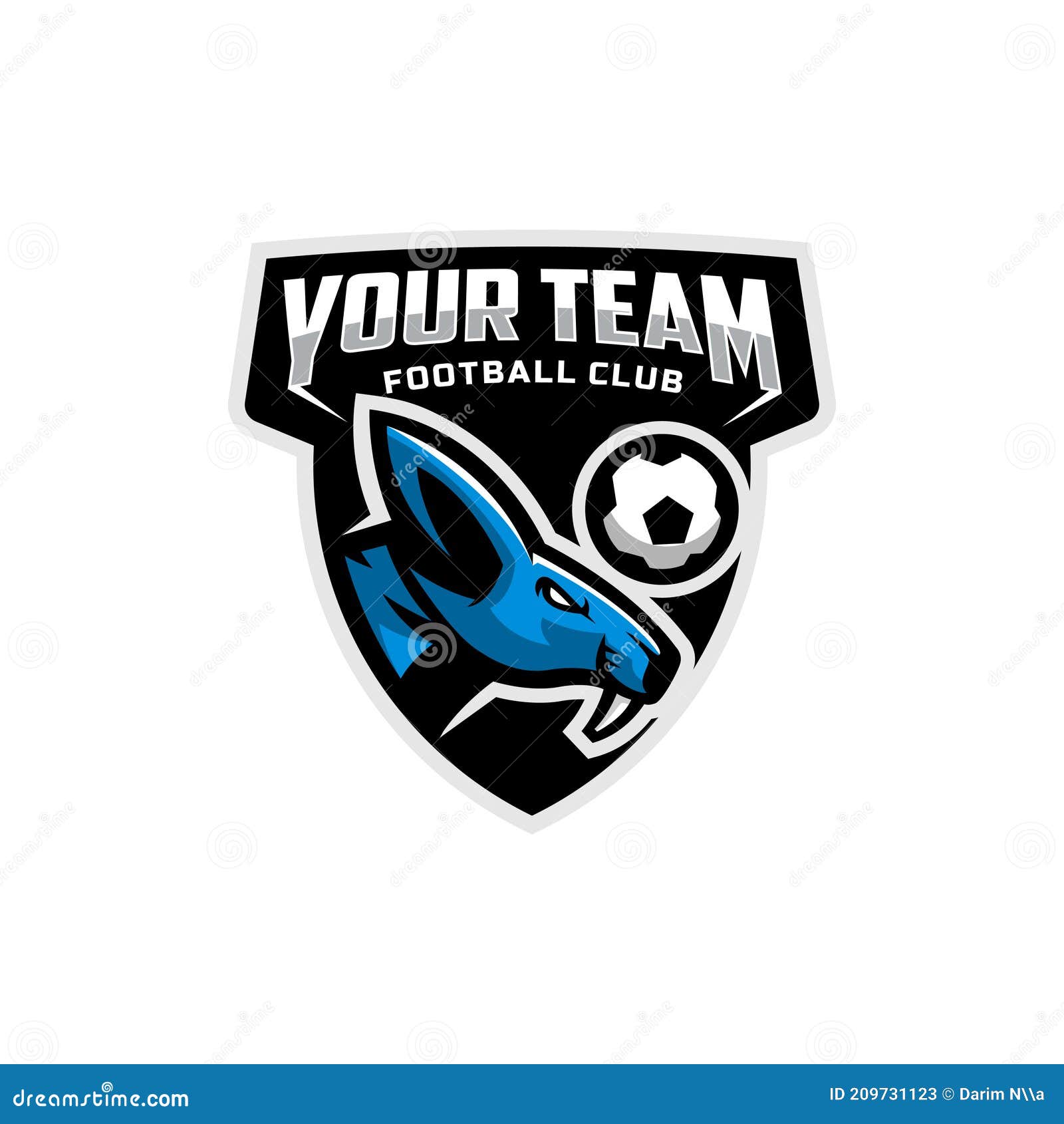 Rabbit Mascot for a Football Team Logo. Stock Vector - Illustration of ...