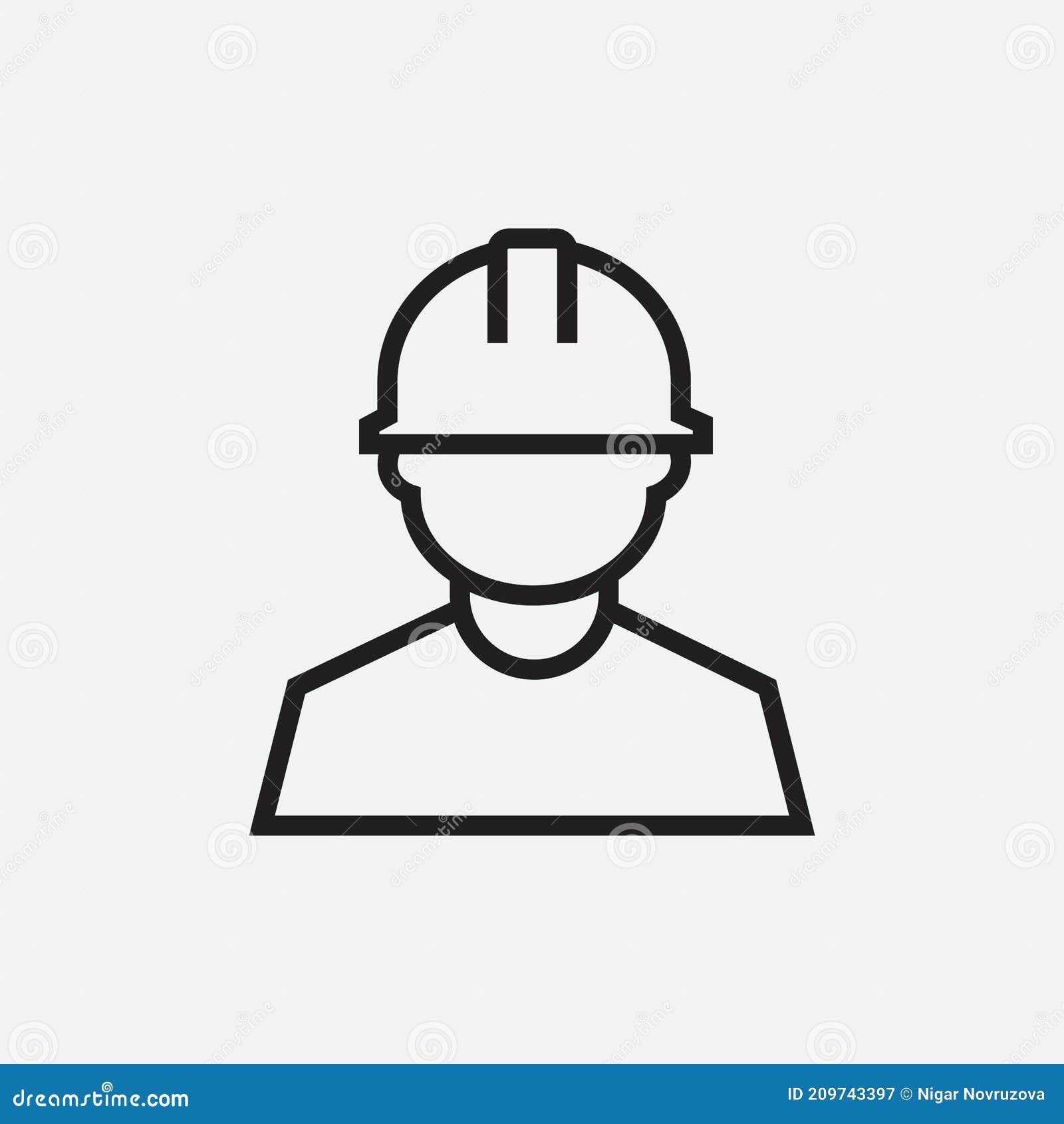 Vector Illustration of Engineer Icon on Grey Background Stock Vector ...