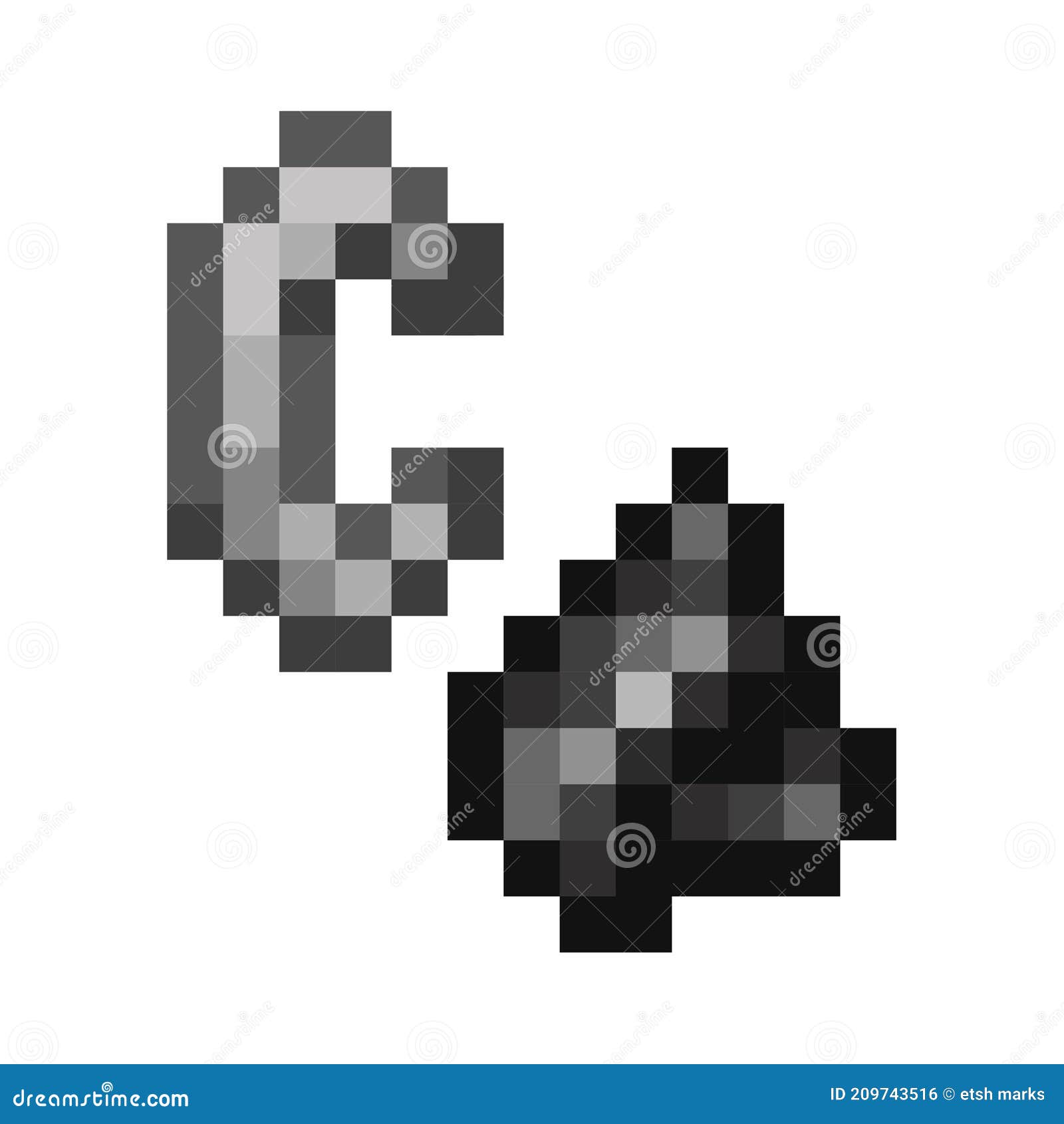 Pixel Art Of Flint Steel. Vector Illustration | CartoonDealer.com ...
