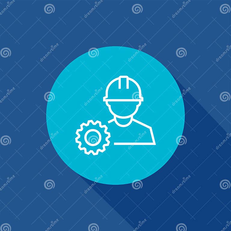 Vector Illustration of Engineer Icon with Cogwheel Stock Vector ...
