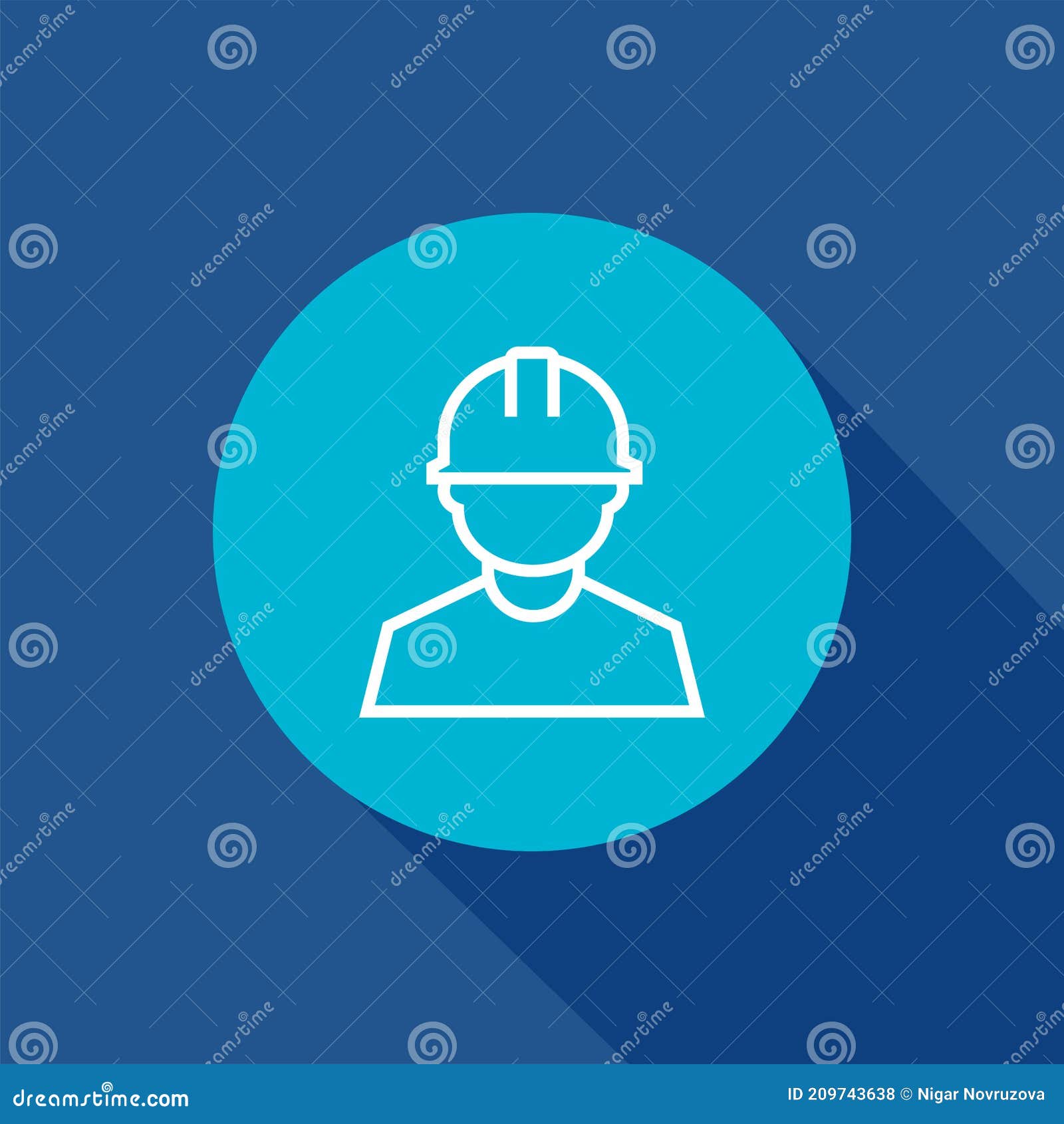 Vector Illustration of Engineer Icon on Blue Background Stock Vector ...