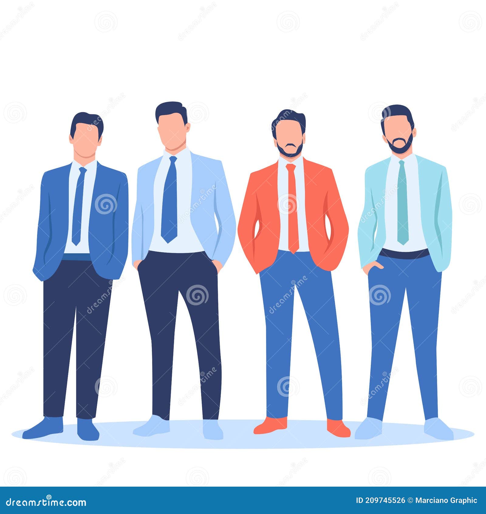 Business Multinational Team Vector Illustration. Flat Design Style ...