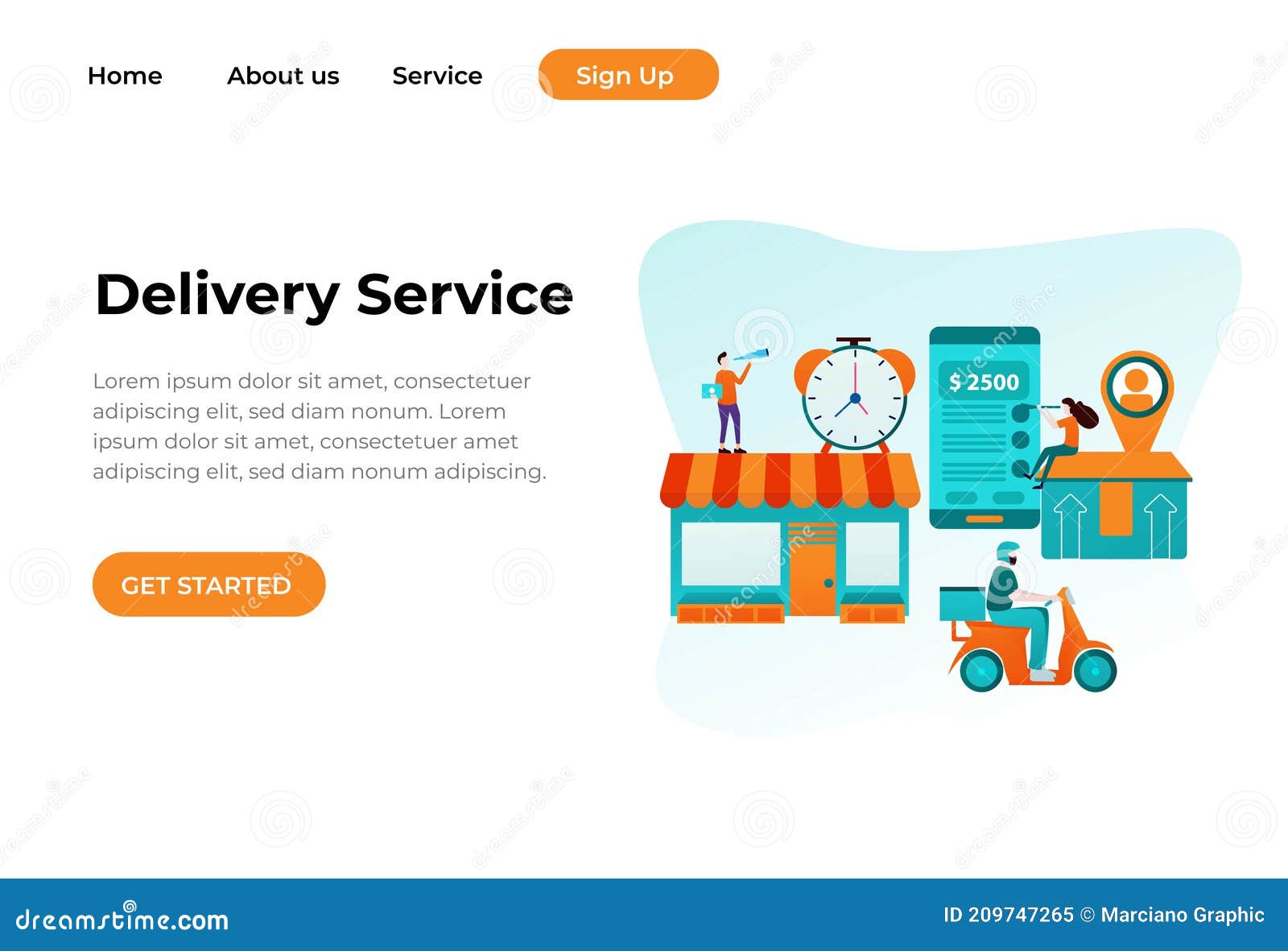 Unique Modern Flat Design Concept of Delivery Service for Website and ...