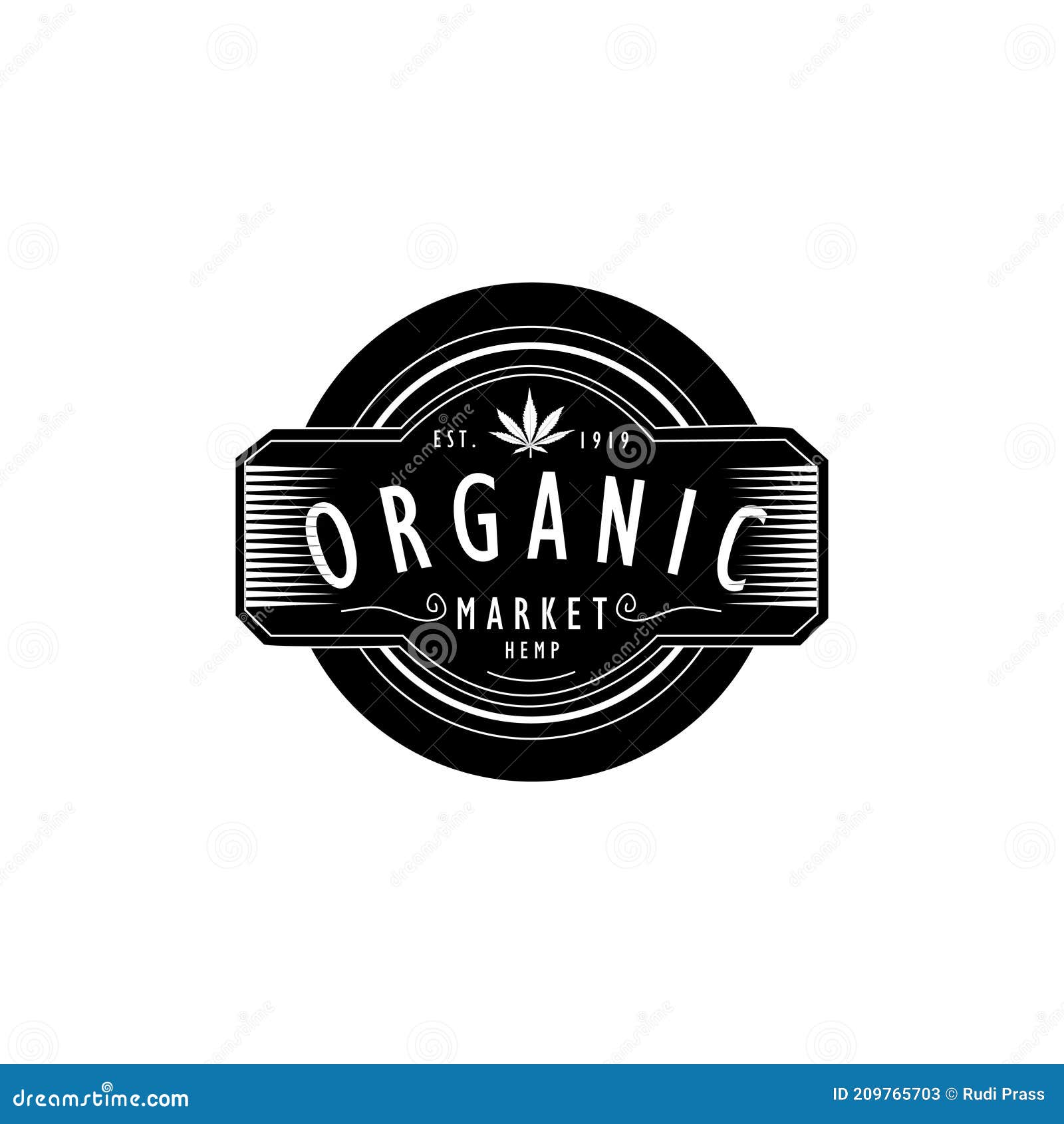 Simple Organic Hemp Logo Vintage Design Stock Vector - Illustration of ...