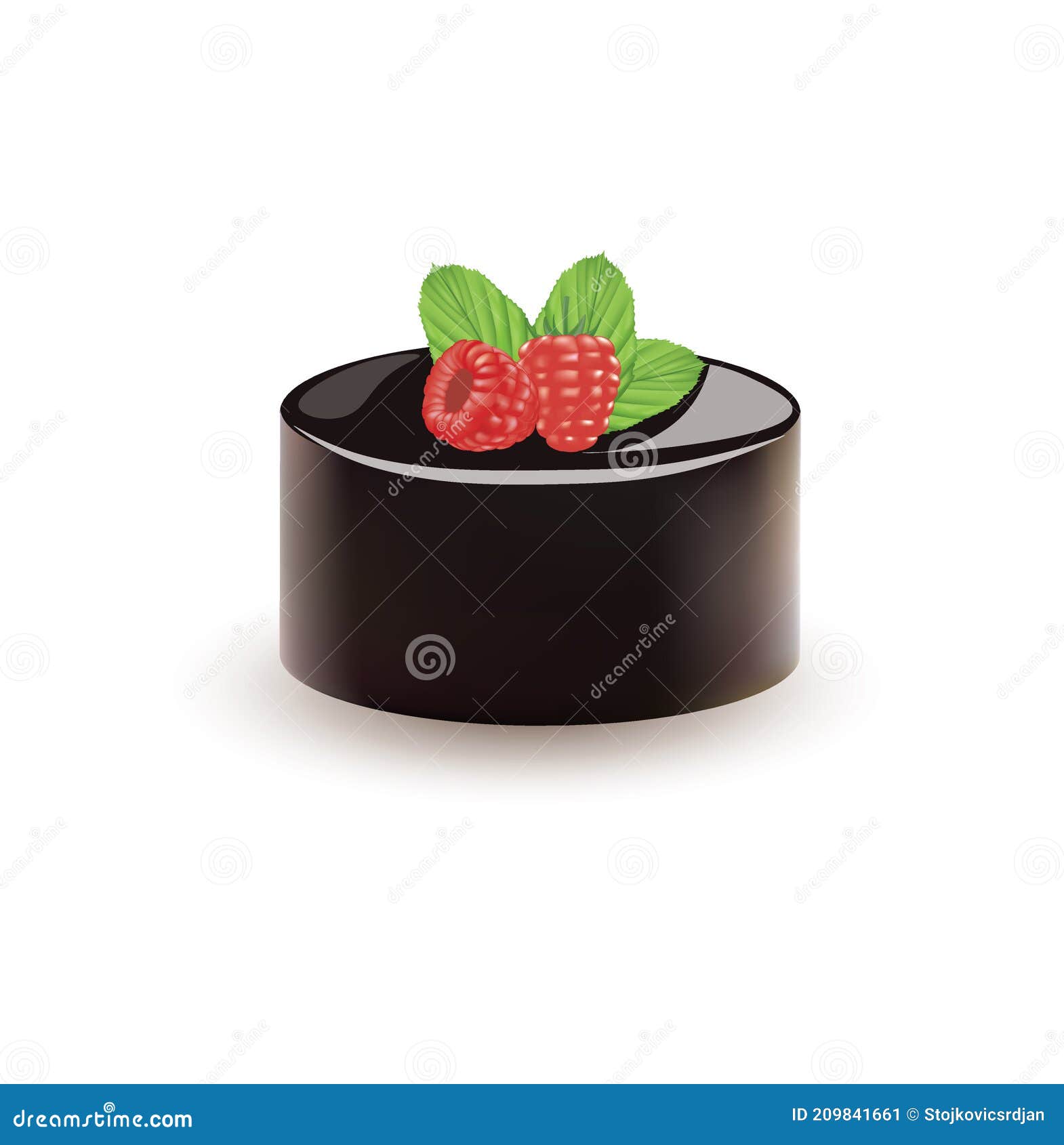 Chocolate Cake with Raspberry Stock Vector - Illustration of icon ...