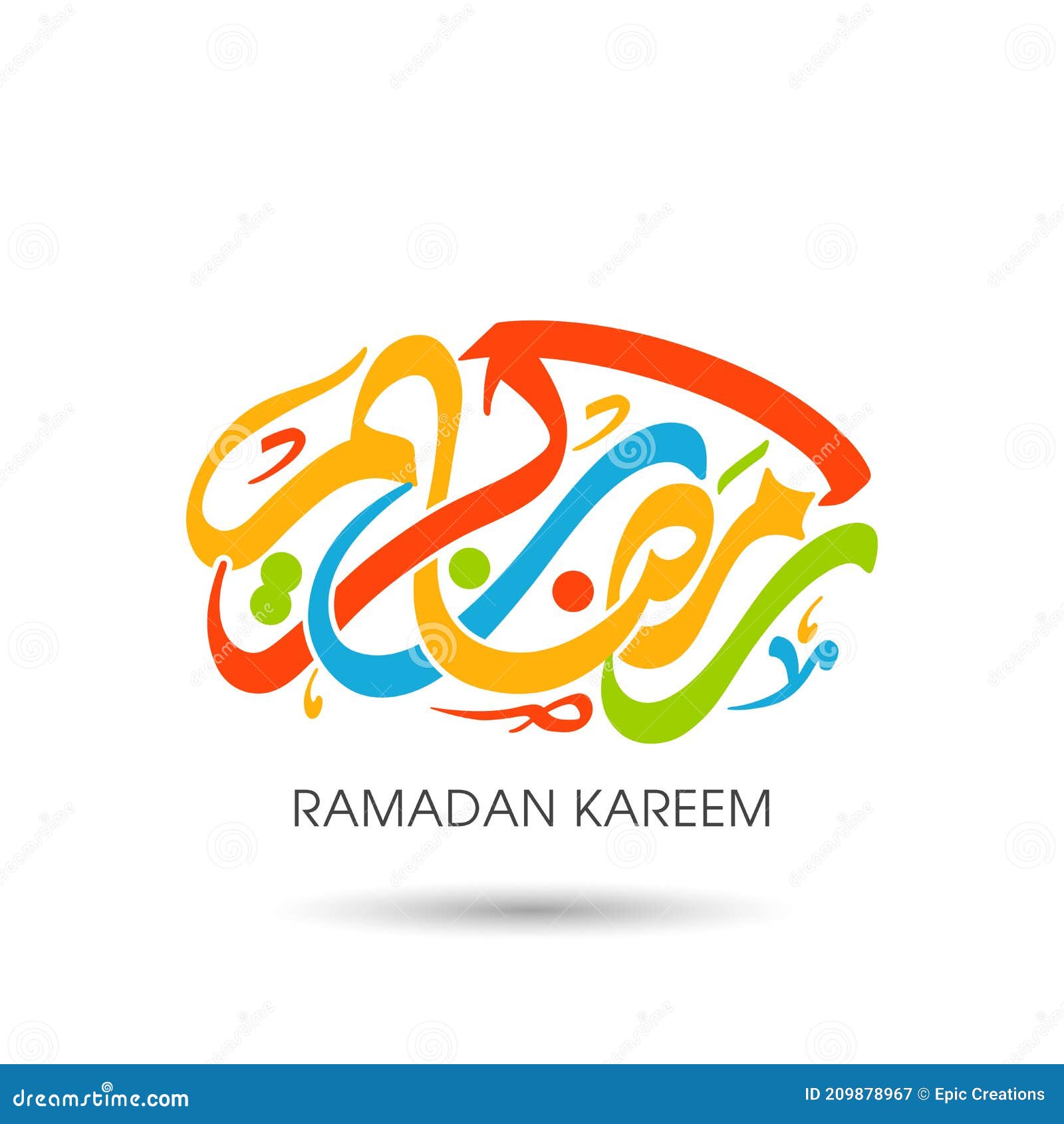 Arabic Calligraphic Text of Ramadan Kareem for the Muslim Community ...