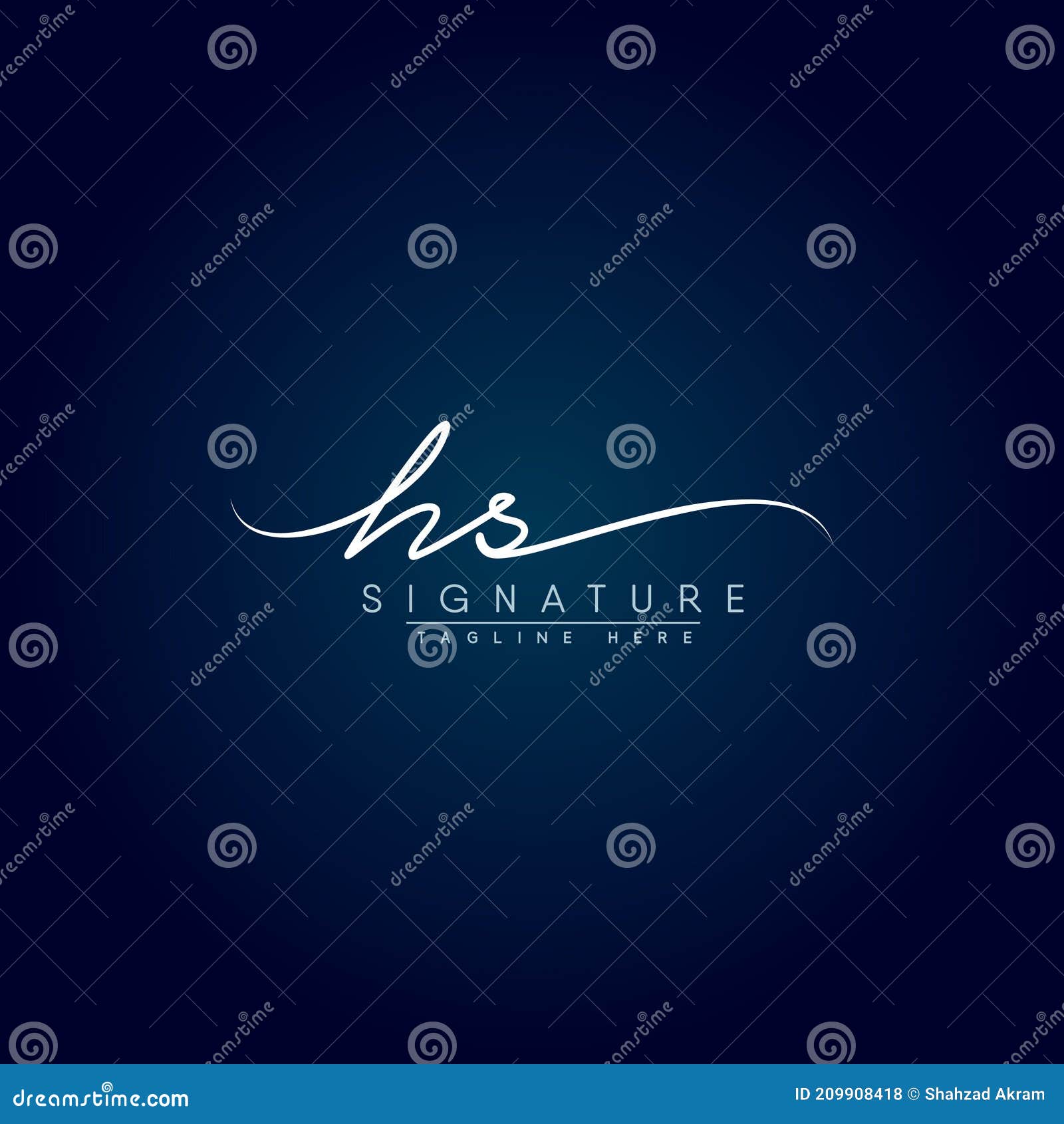 Initial Letter HS Logo - Handwritten Signature Logo Stock Vector ...