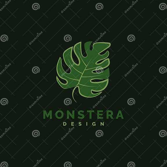 Monstera Logo Design Symbol Vector Template Stock Vector - Illustration ...