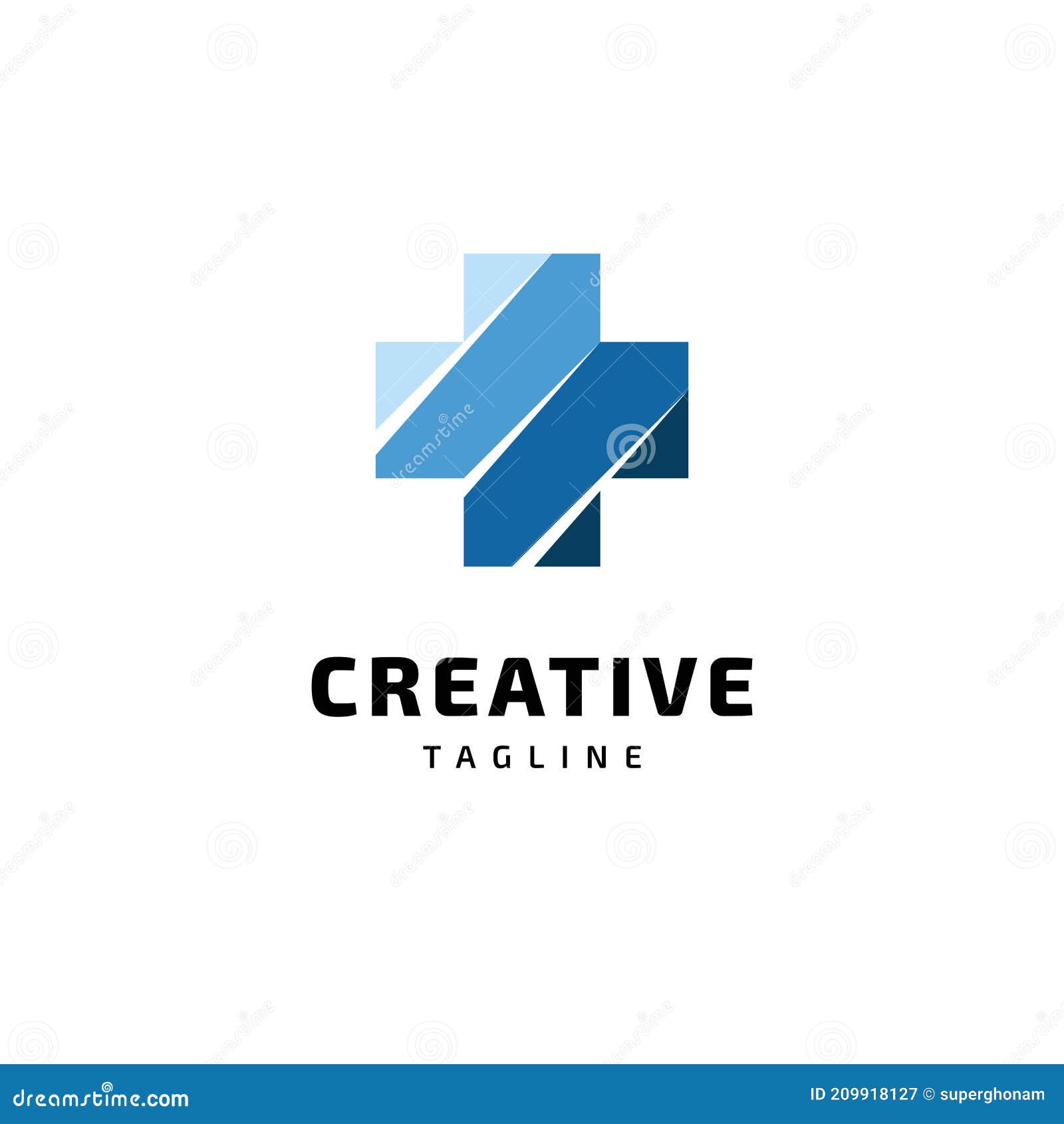 Creative Cross Symbol Logo Design Vector Template Stock Vector ...
