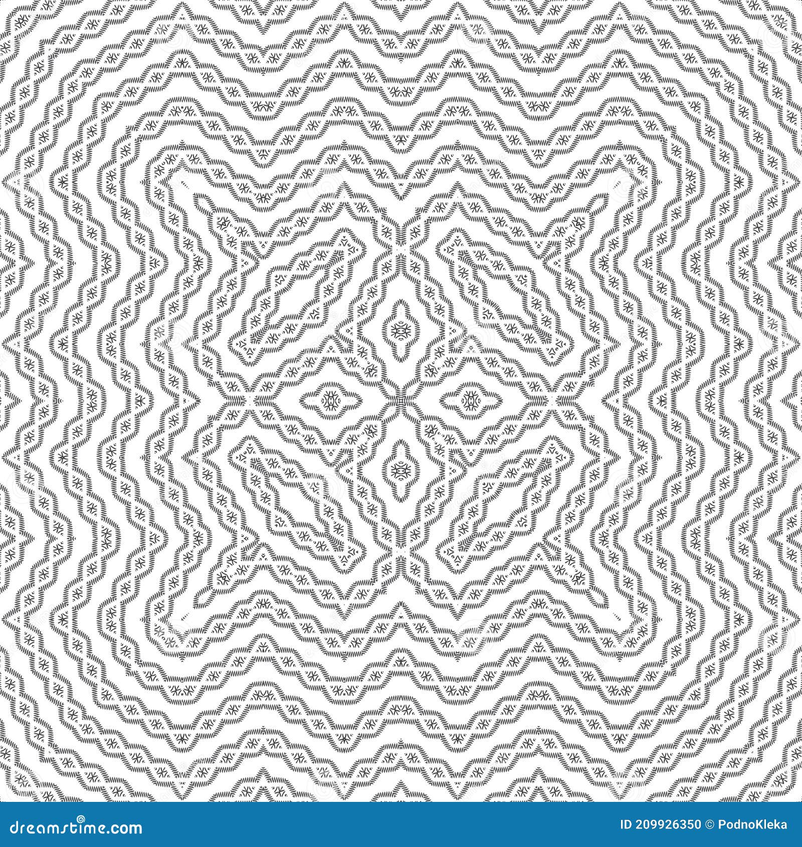 Radial Geometry Stitching Damask Embroidery Geometric Vector Seamless ...