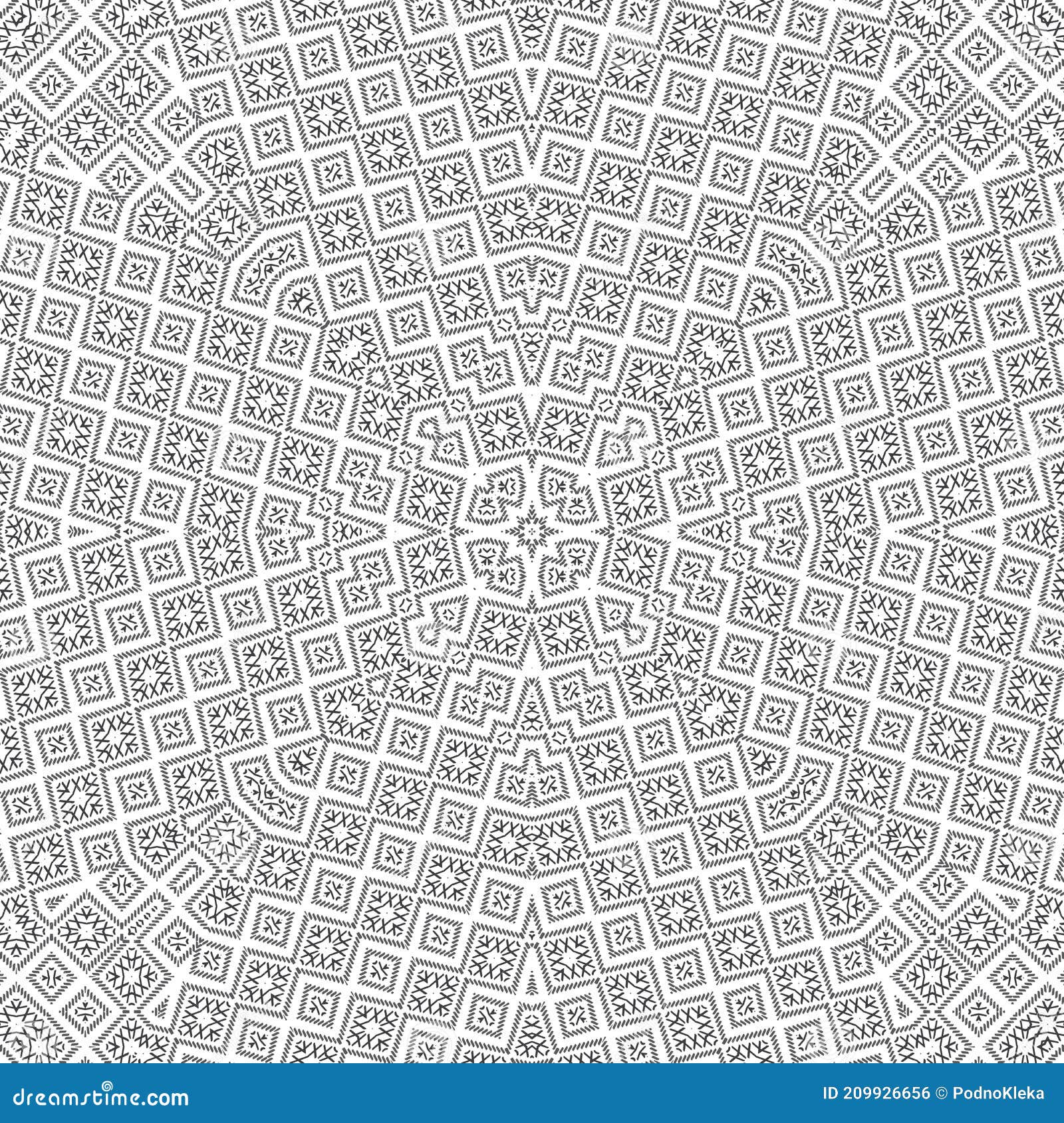 Radial Geometry Stitching Damask Embroidery Star Vector Seamless ...