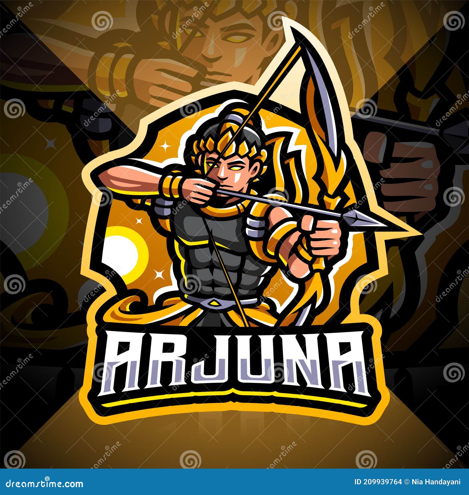 Arjuna Mascot. Esport Logo Design Vector Illustration | CartoonDealer ...