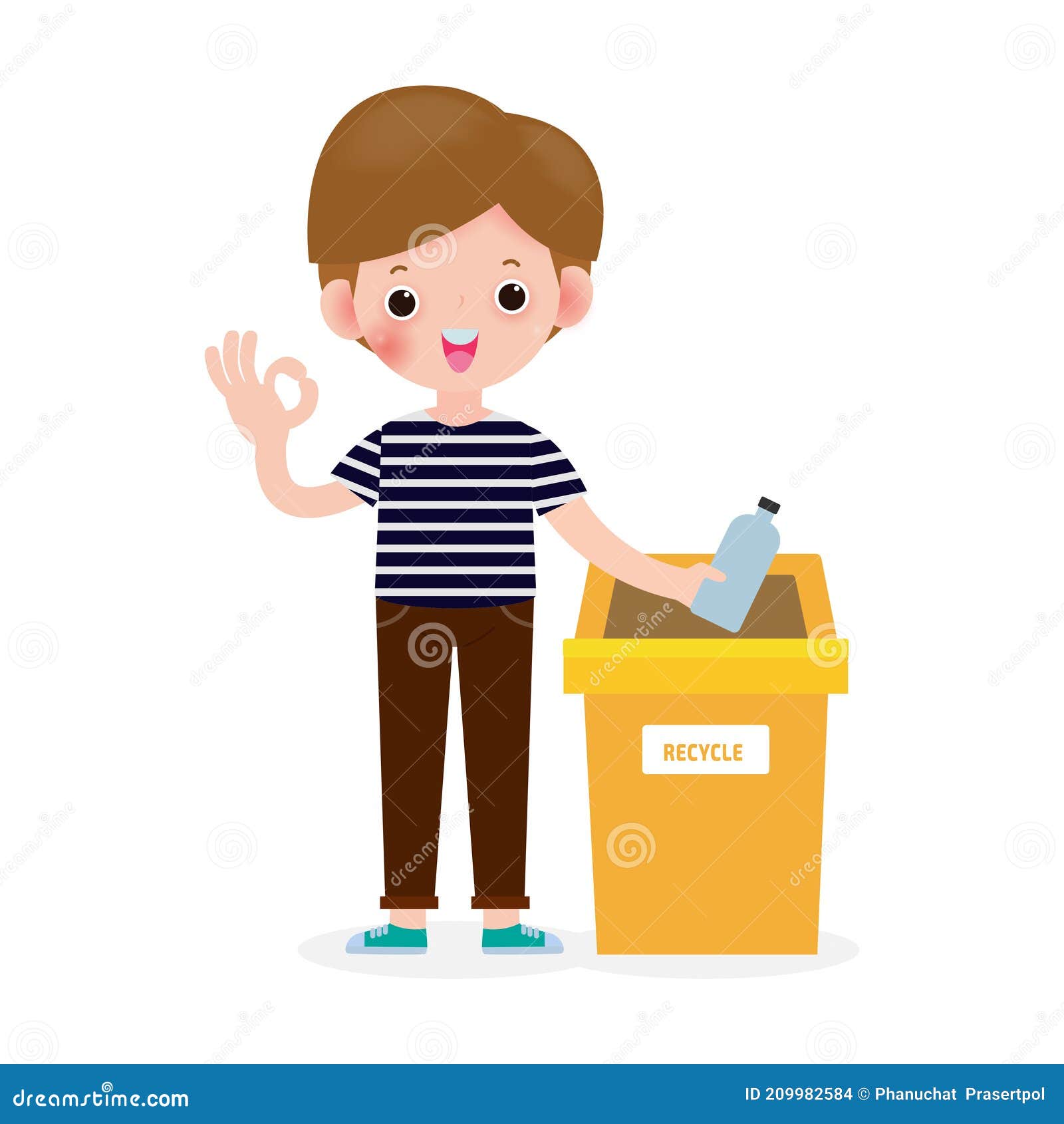 Children Rubbish For Recycling, Illustration Of Kids Segregating Trash ...