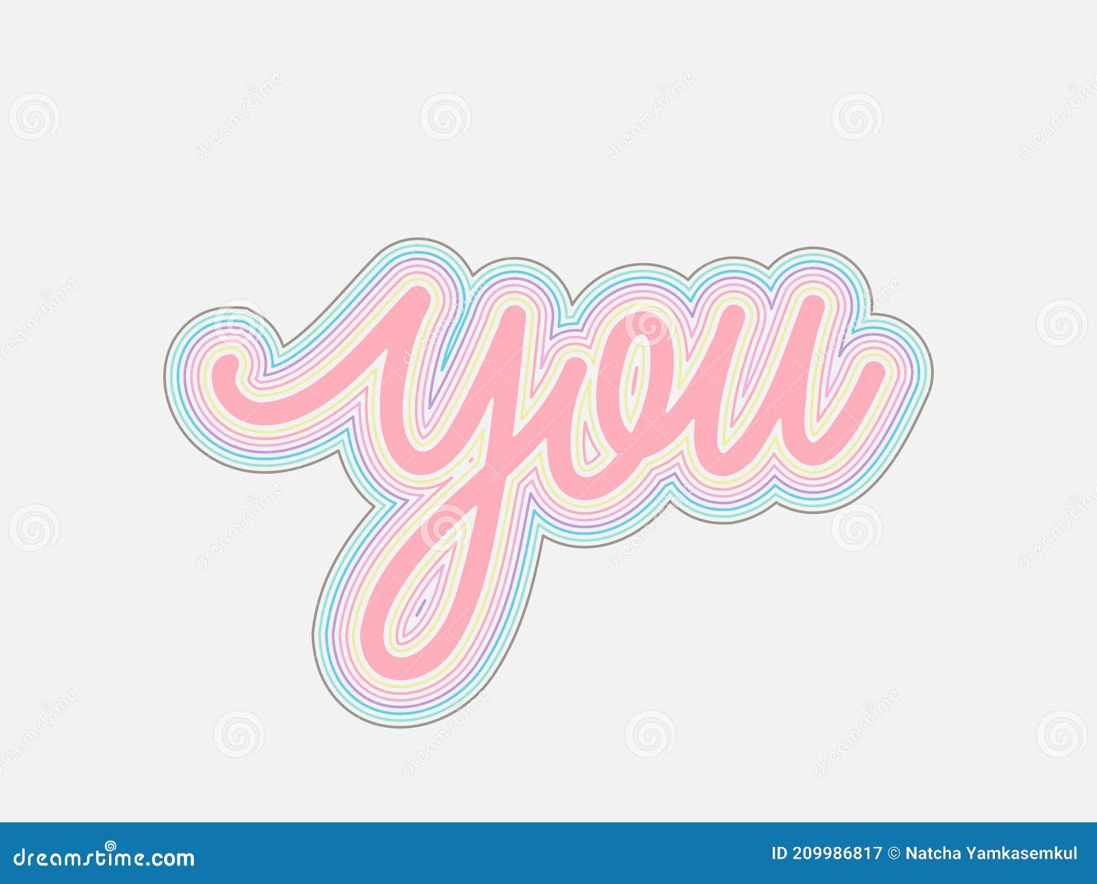 You. Hand Written Lettering Isolated on White Background.Vector ...