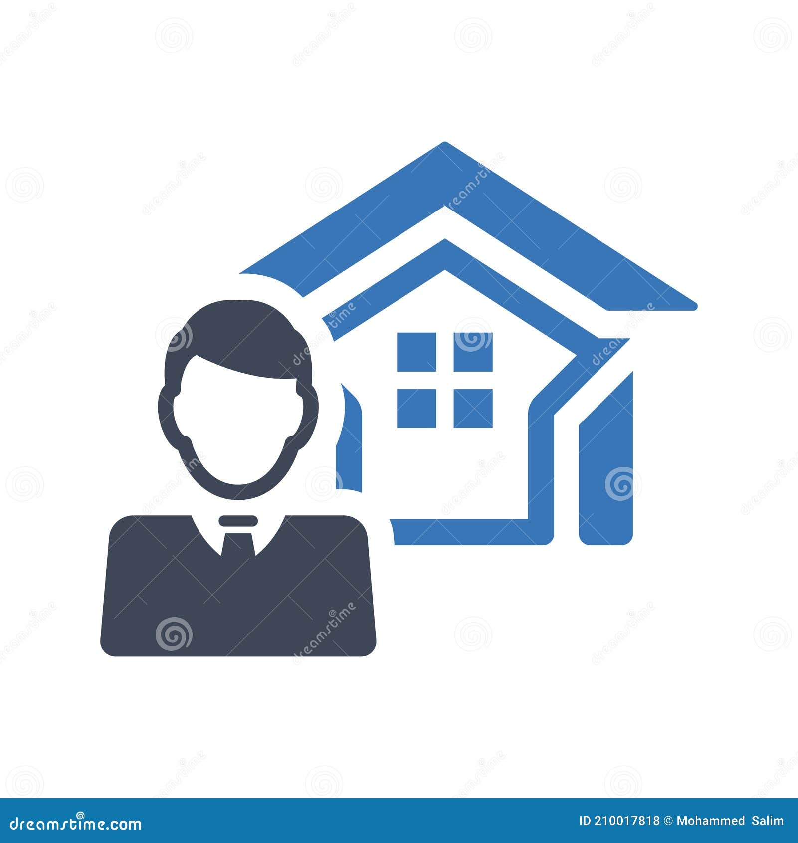 Real Estate Agent Icon. Vector Graphics Stock Vector - Illustration of ...