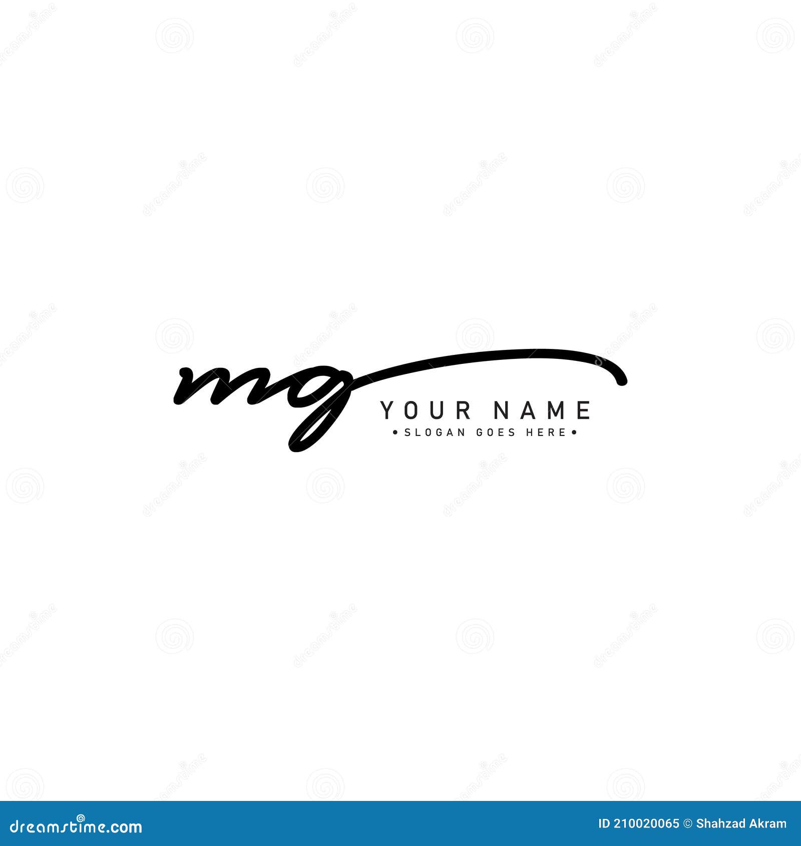 MG Initial Letter Logo - Handwritten Signature Logo Stock Vector ...