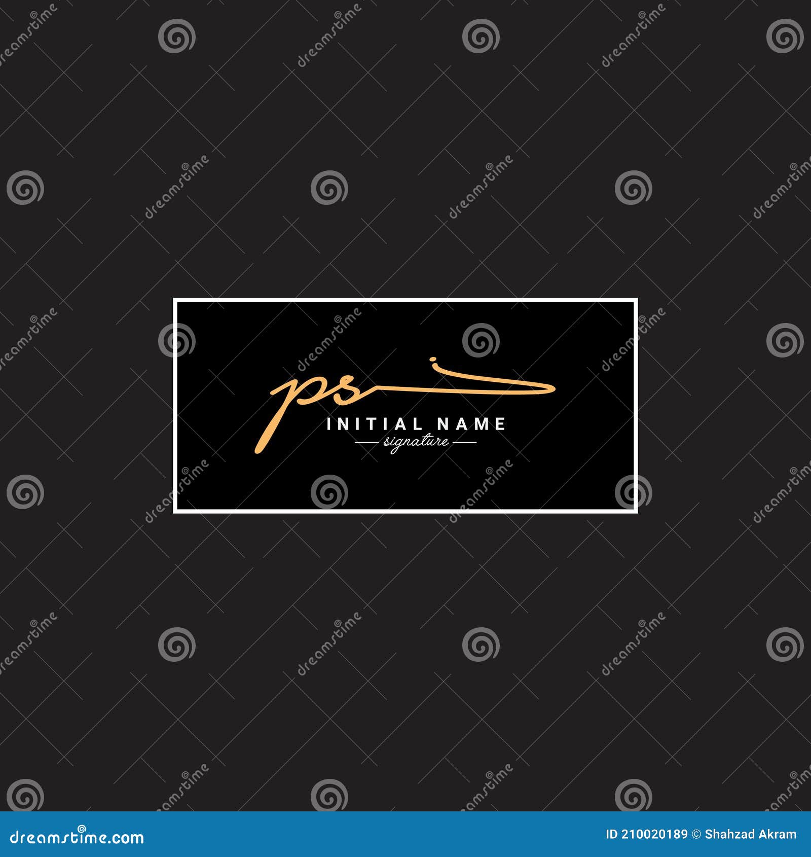 PS Initial Letter Logo - Hand Drawn Signature Logo Stock Vector ...