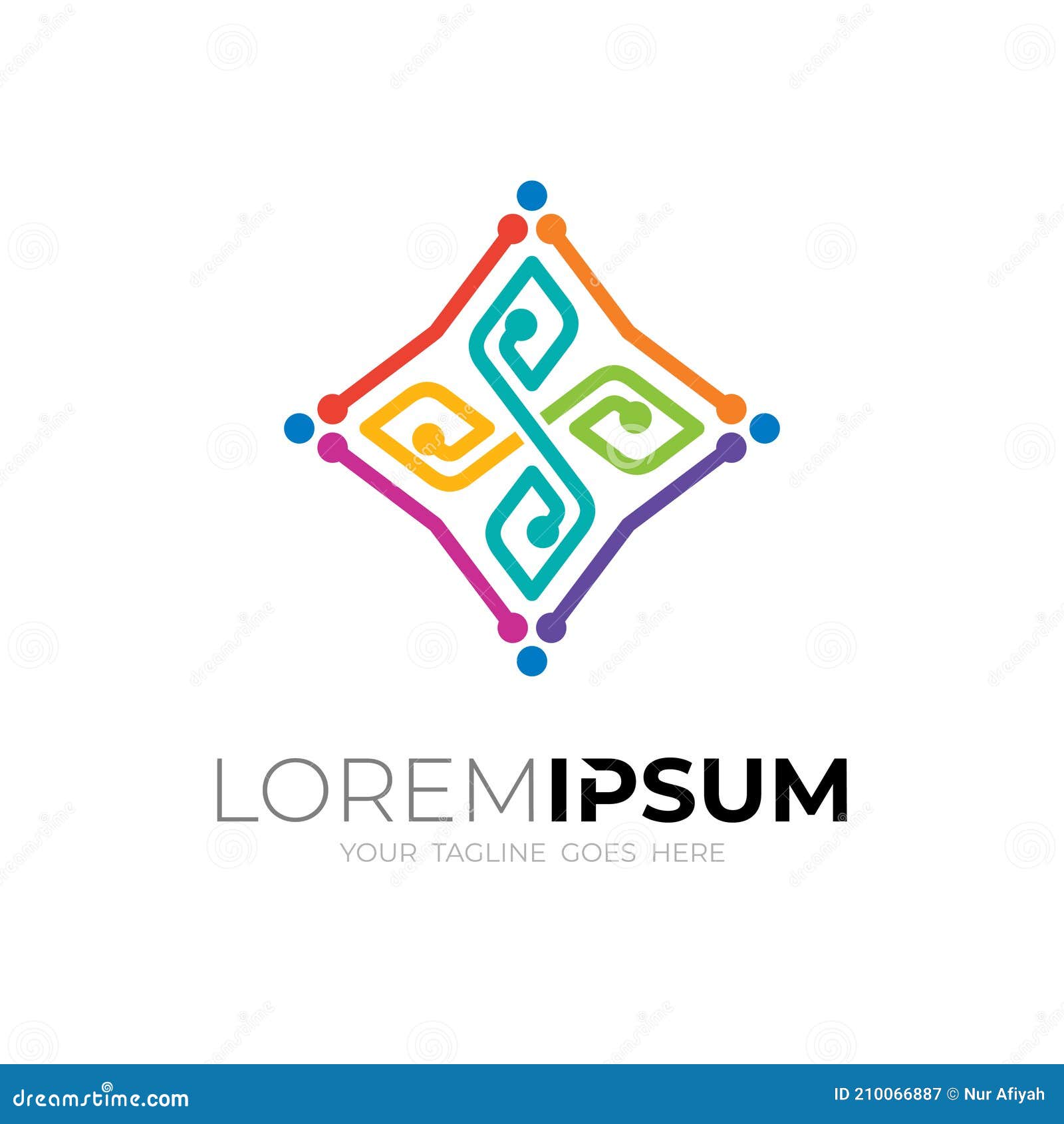 Abstract Technology with Line Colorful Design Stock Vector ...