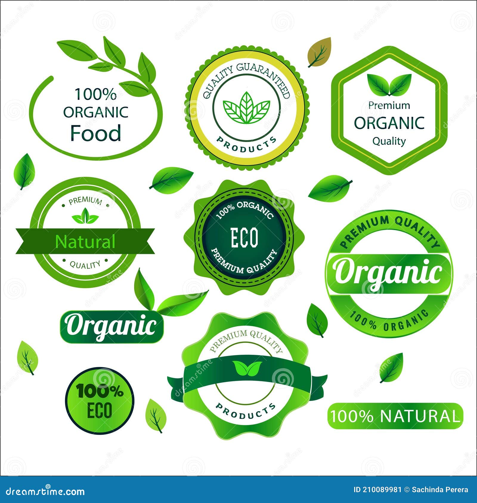 Eco Natural Labels And Logos Original Design Vector Set | CartoonDealer ...