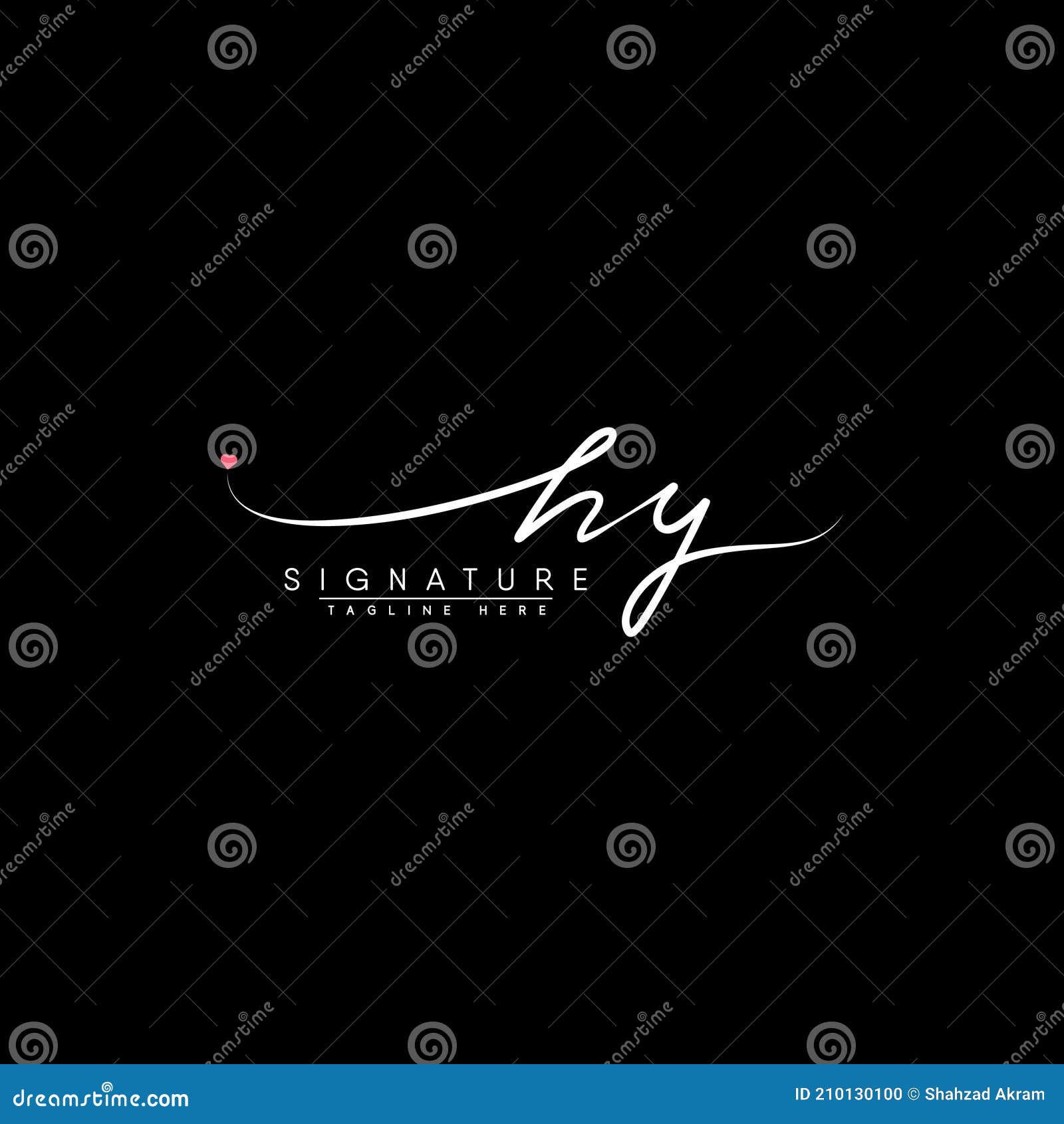 Initial Letter HY Logo - Handwritten Signature Logo Stock Vector ...