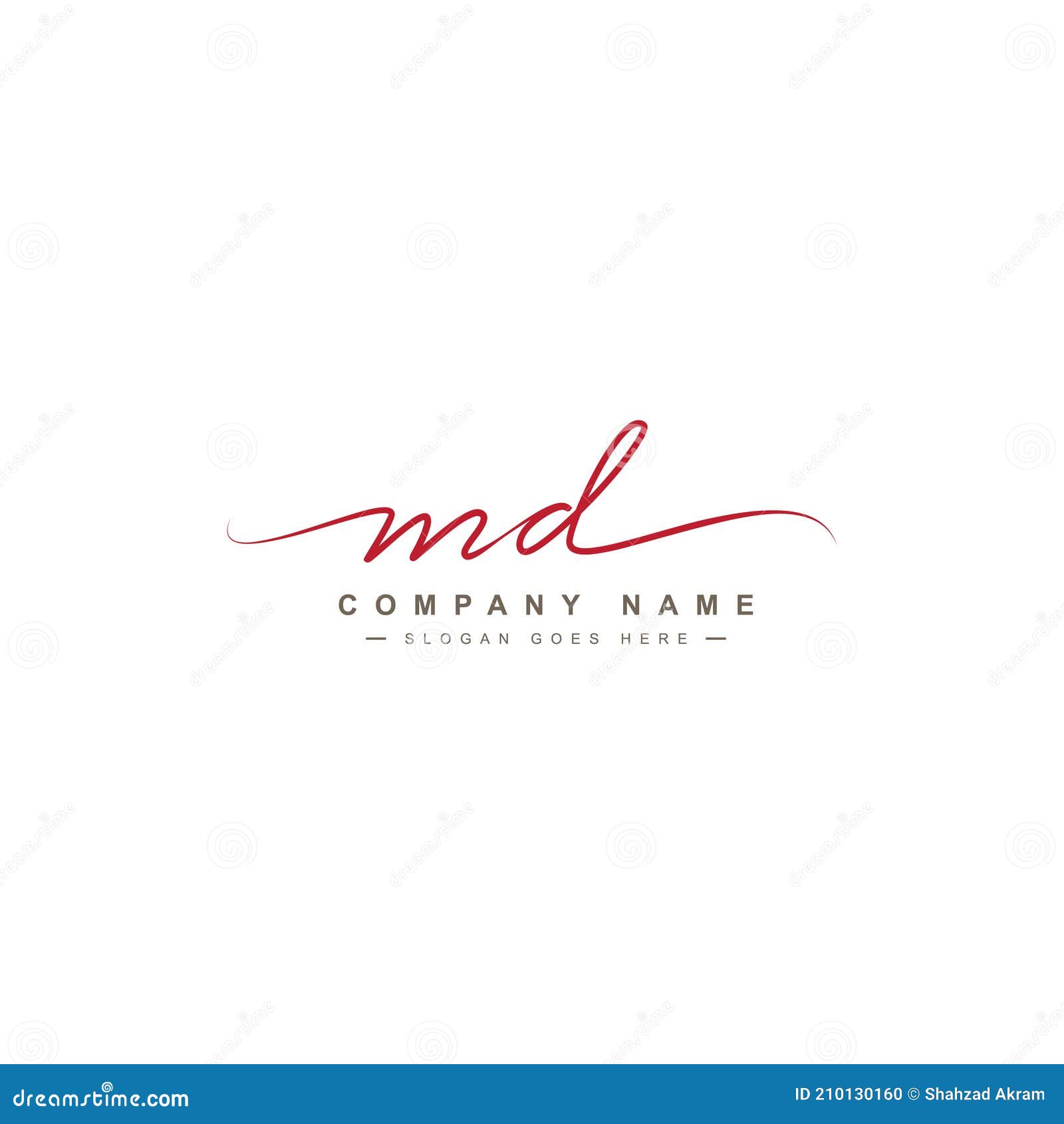 MD Initial Letter Logo - Handwritten Signature Logo Stock Vector ...