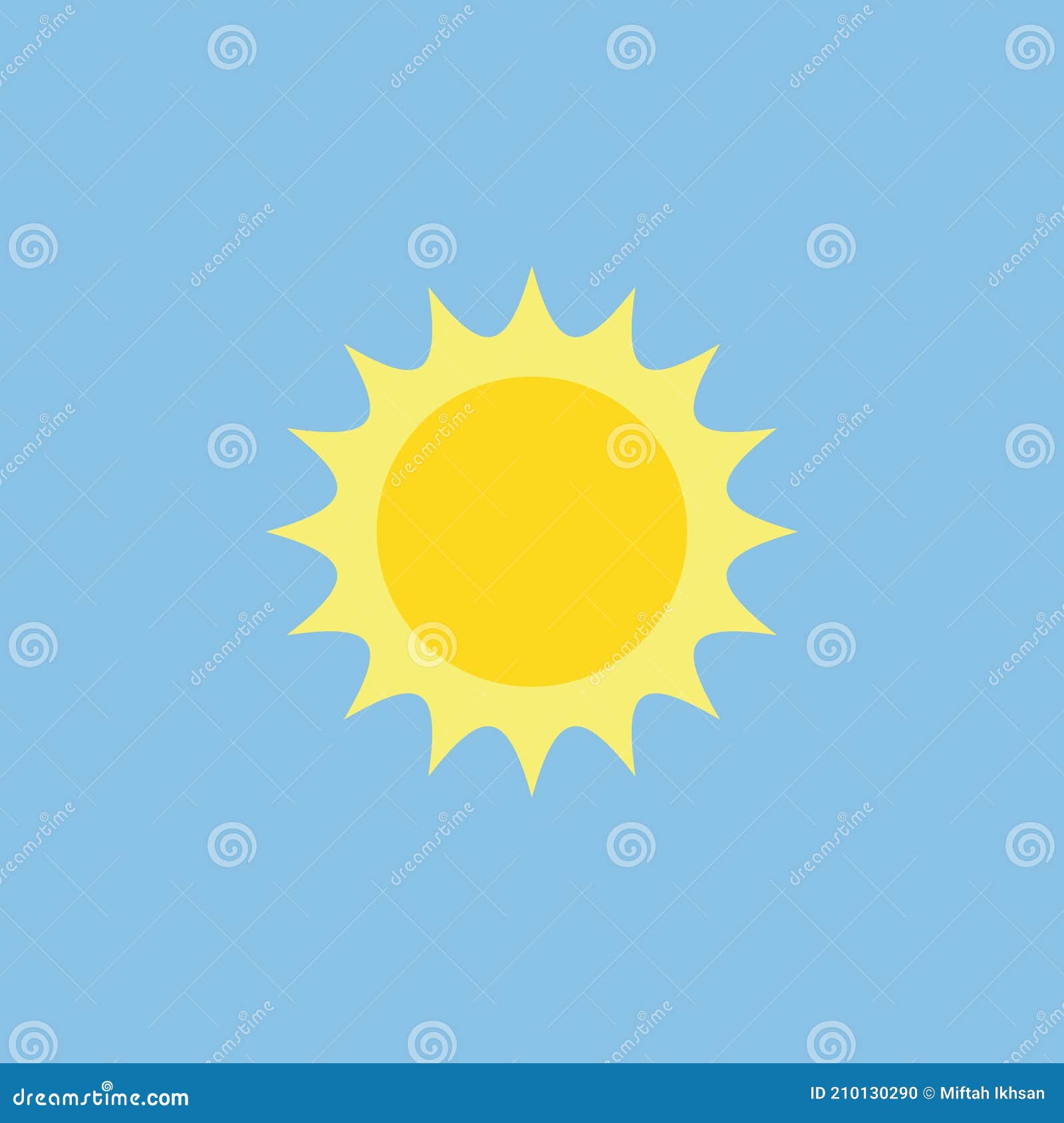 Sun with blue background stock illustration. Illustration of decoration ...