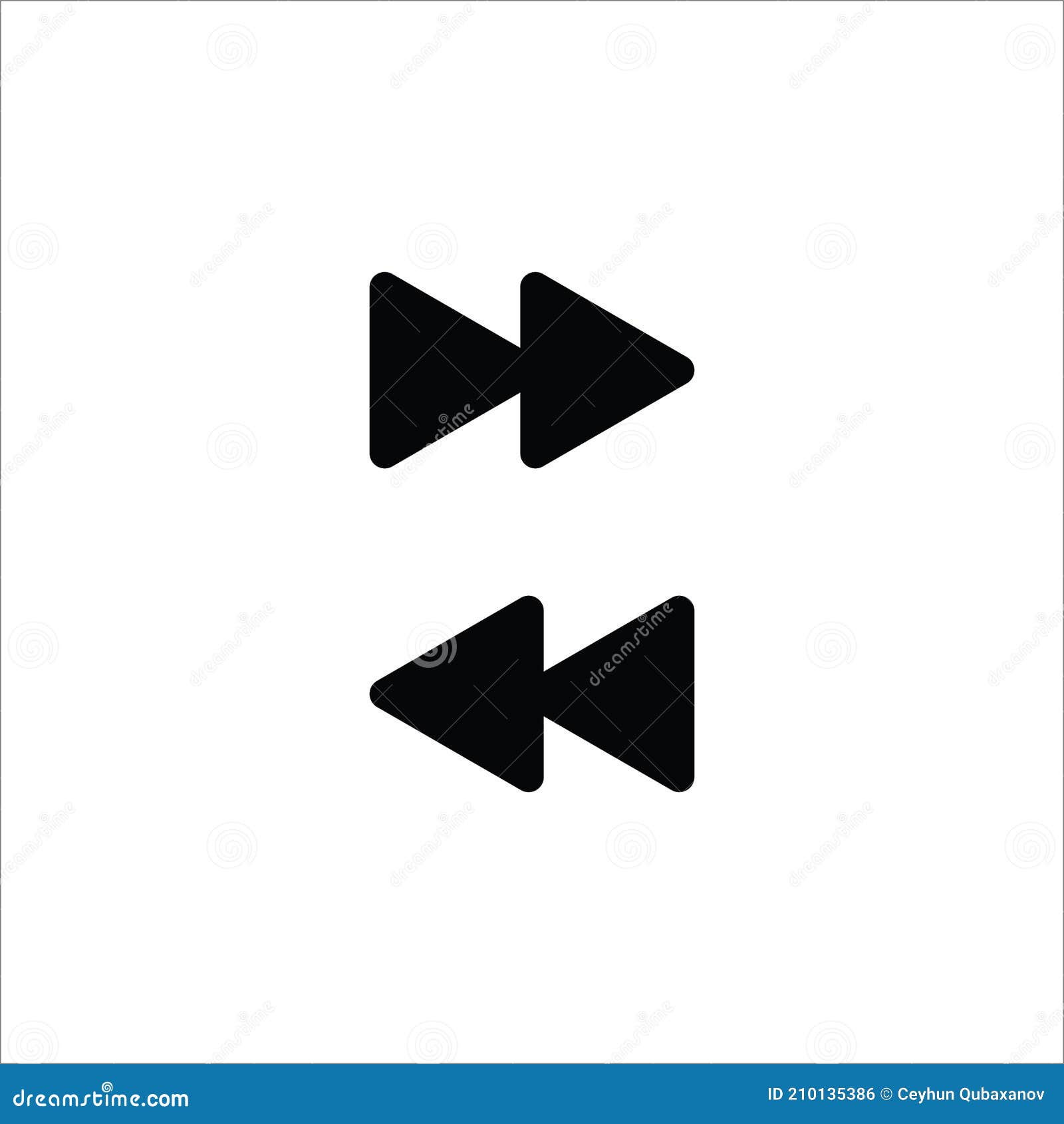 Rewind and Fast Forward Button Vector Icons Stock Illustration ...