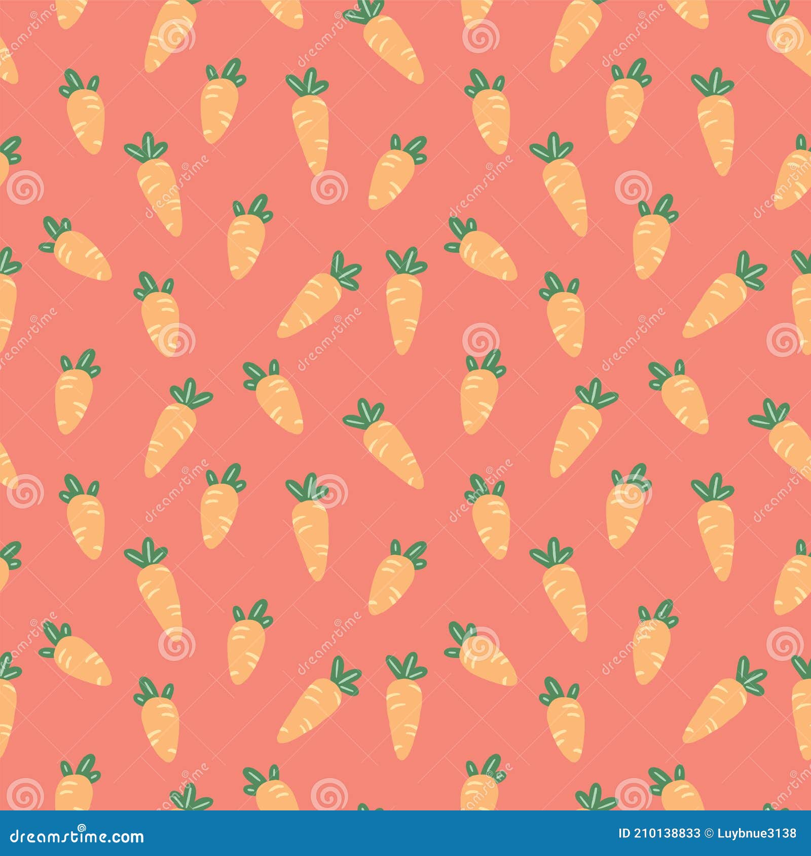 Illustrated Carrot Seamless Pattern Stock Vector - Illustration of ...