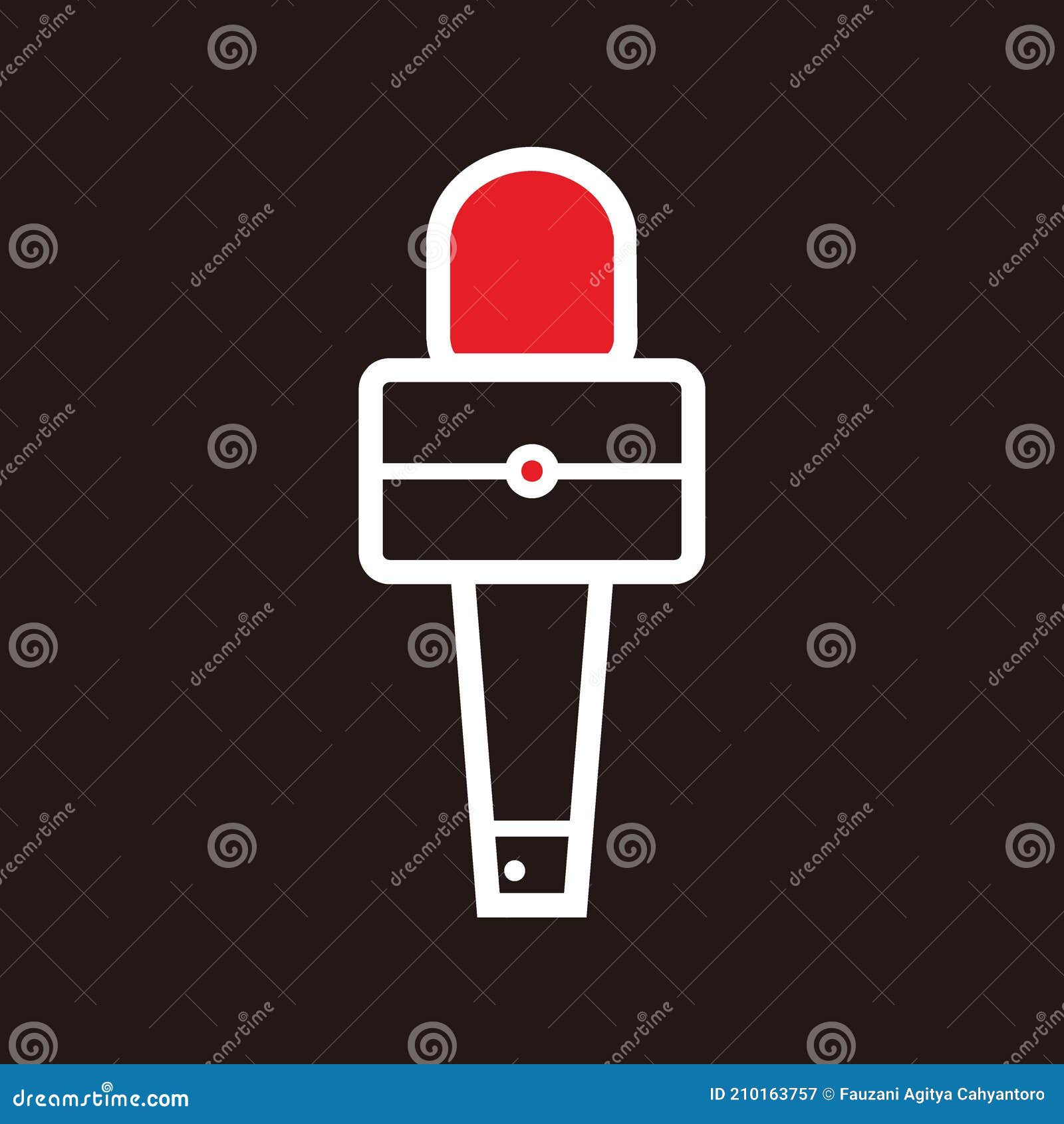 Red and White Square Broadcasting Microphone for News Anchor, News Live ...
