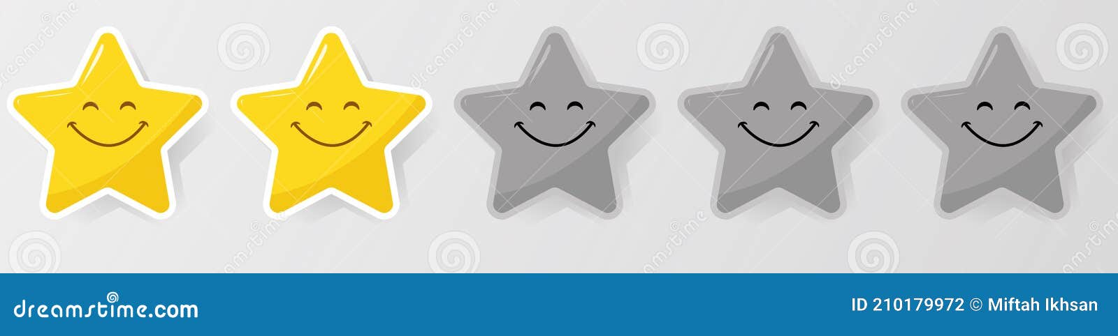 Glossy Golden Two Star Sticker Icon Rating Stock Vector - Illustration ...