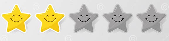 Glossy Golden Two Star Sticker Icon Rating Stock Vector - Illustration ...