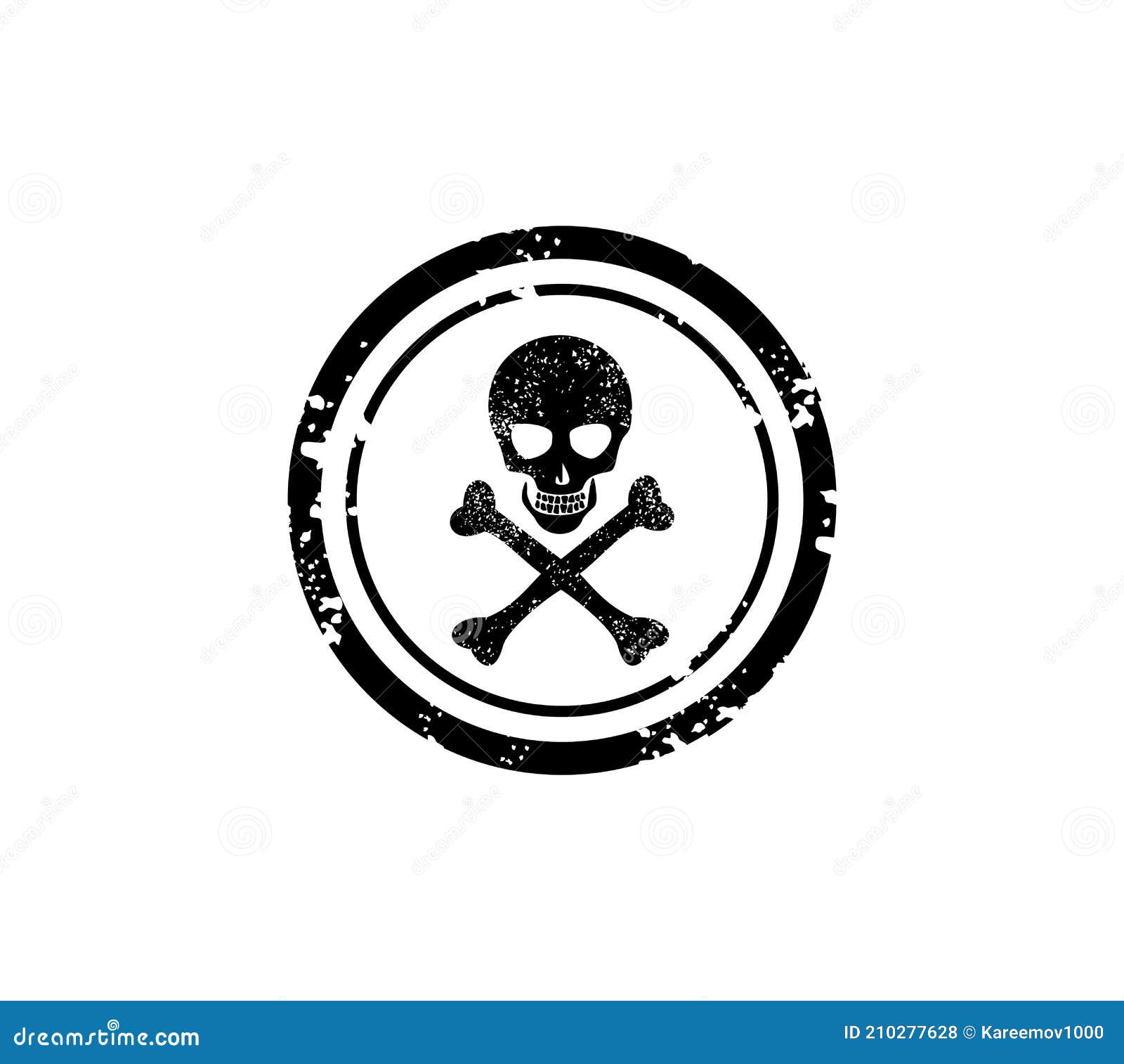 Skull Stamp Vector Isolated on White Stock Vector - Illustration of ...