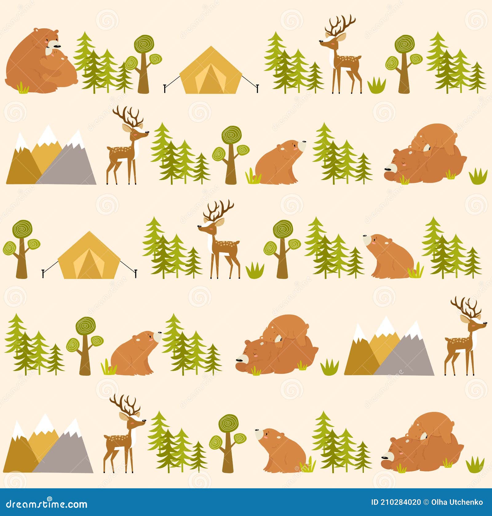 Print. Vector Forest Background. Stock Vector - Illustration of pattern ...