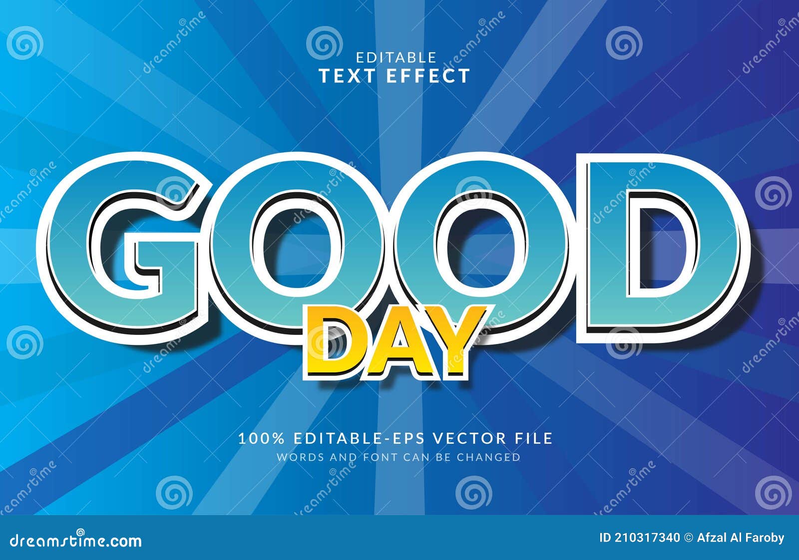 Good Day Editable Text Effect Premium Vector Illustration Stock Vector ...