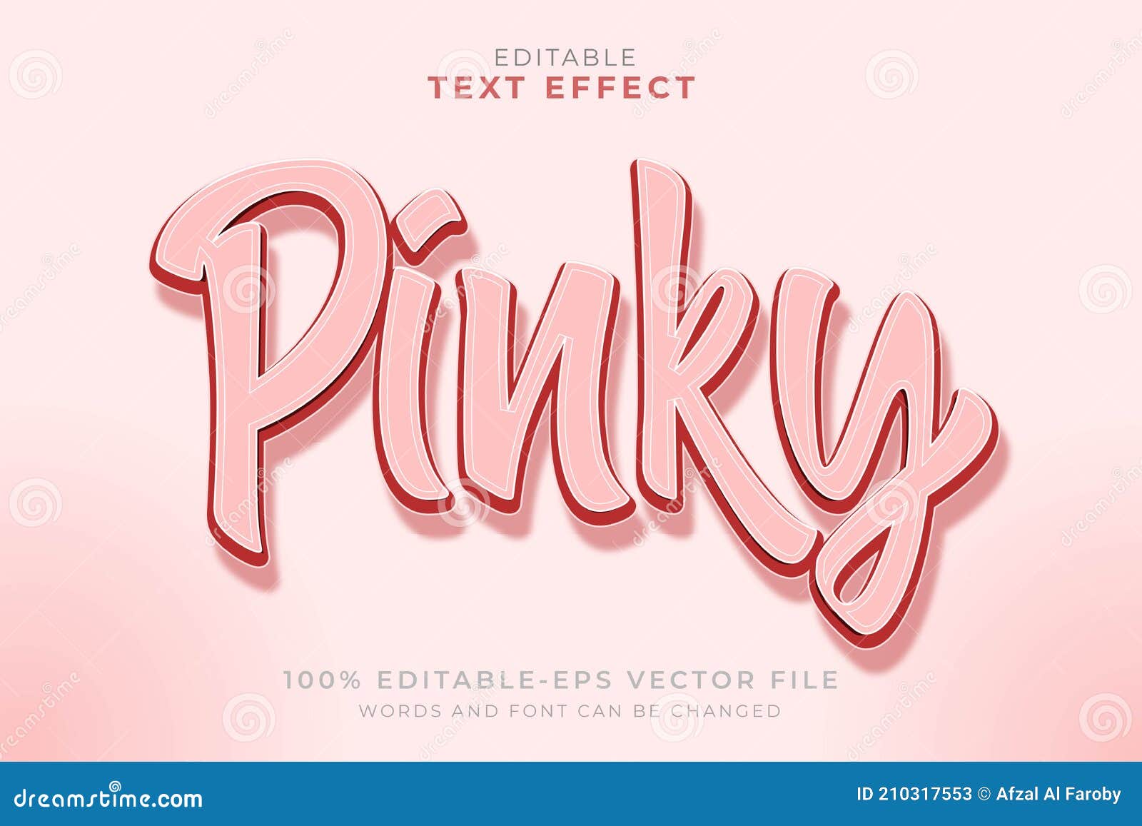 Pinky Editable Text Effect Premium Full Vector Illustration Stock ...