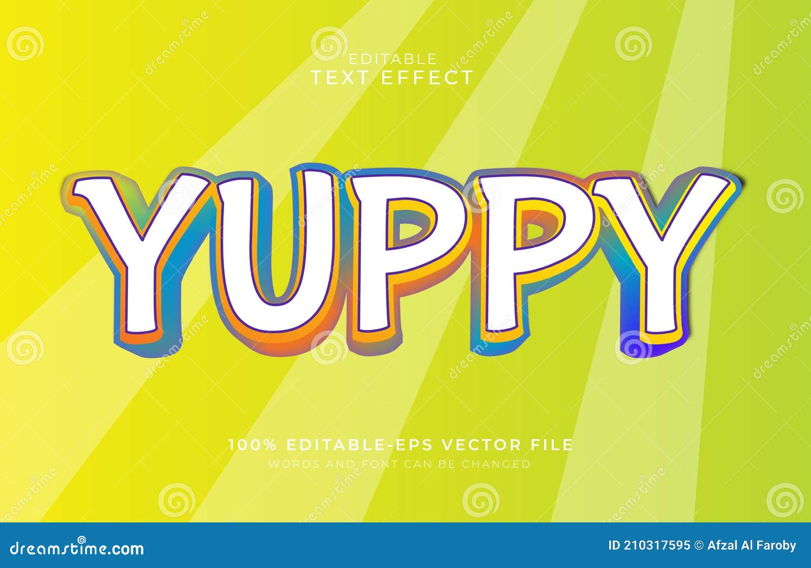 Yuppy Text Effect Template Premium Vector Illustration Stock Vector ...
