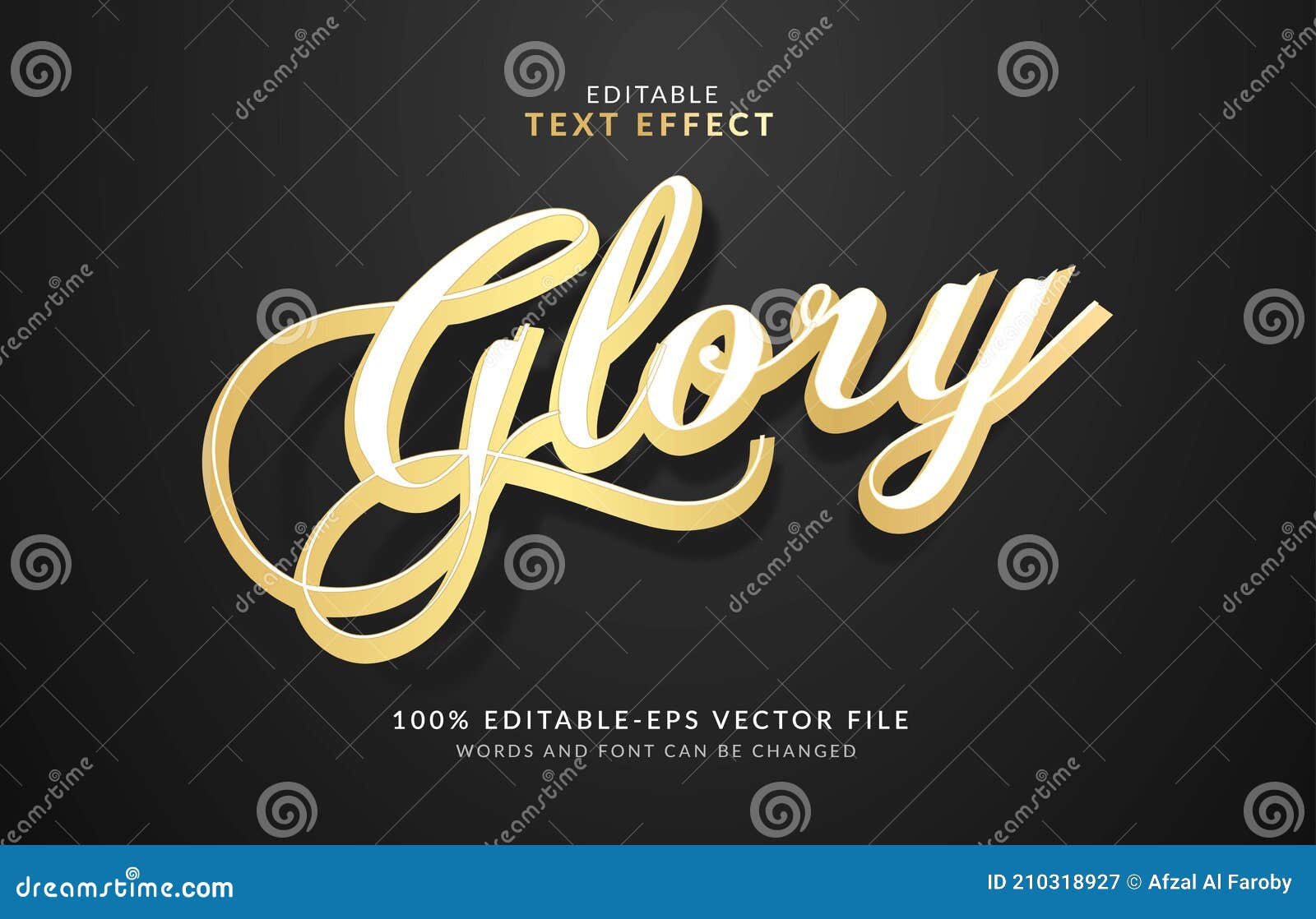 Glory Text Effect Template Premium Vector Illustration Stock Vector ...