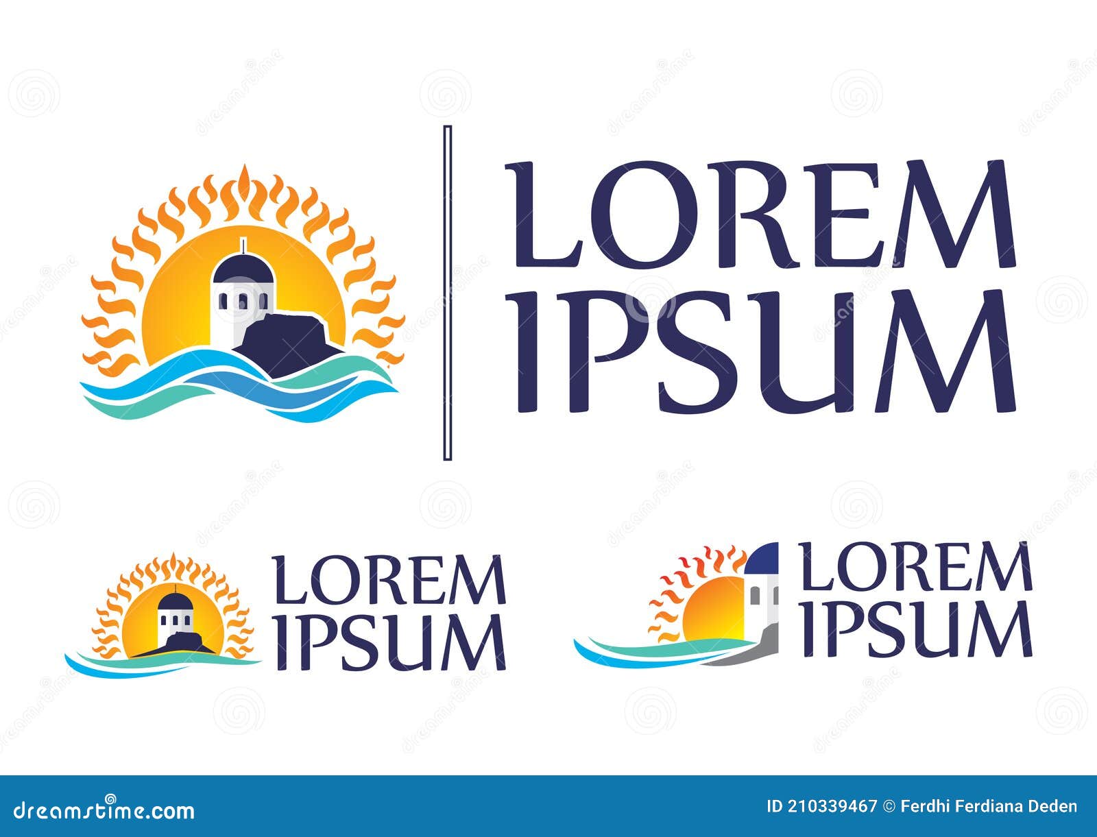 Mediterranean Beach Coast Logo Design Template for Company or Business ...