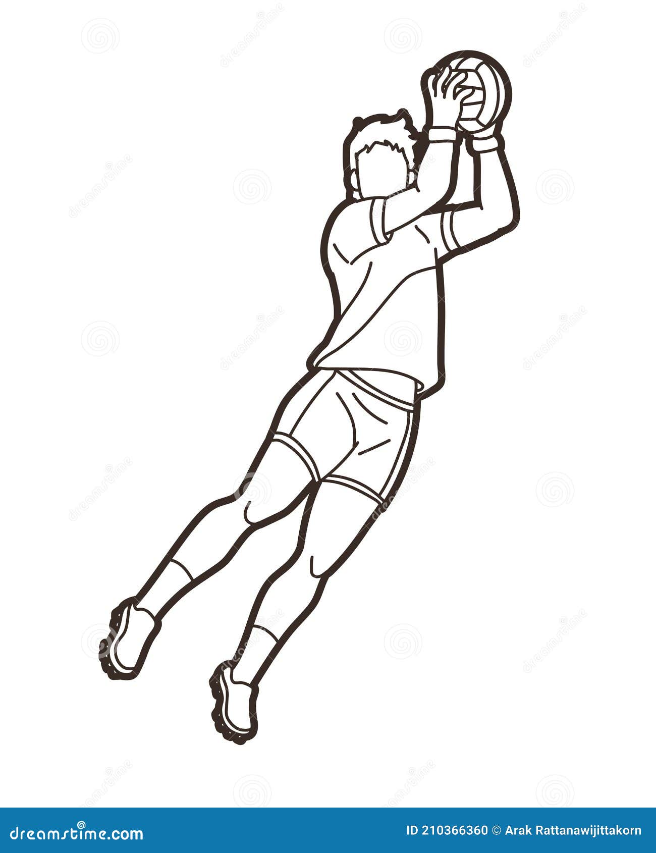 Gaelic Football Male Player Vector Outline Stock Vector - Illustration ...