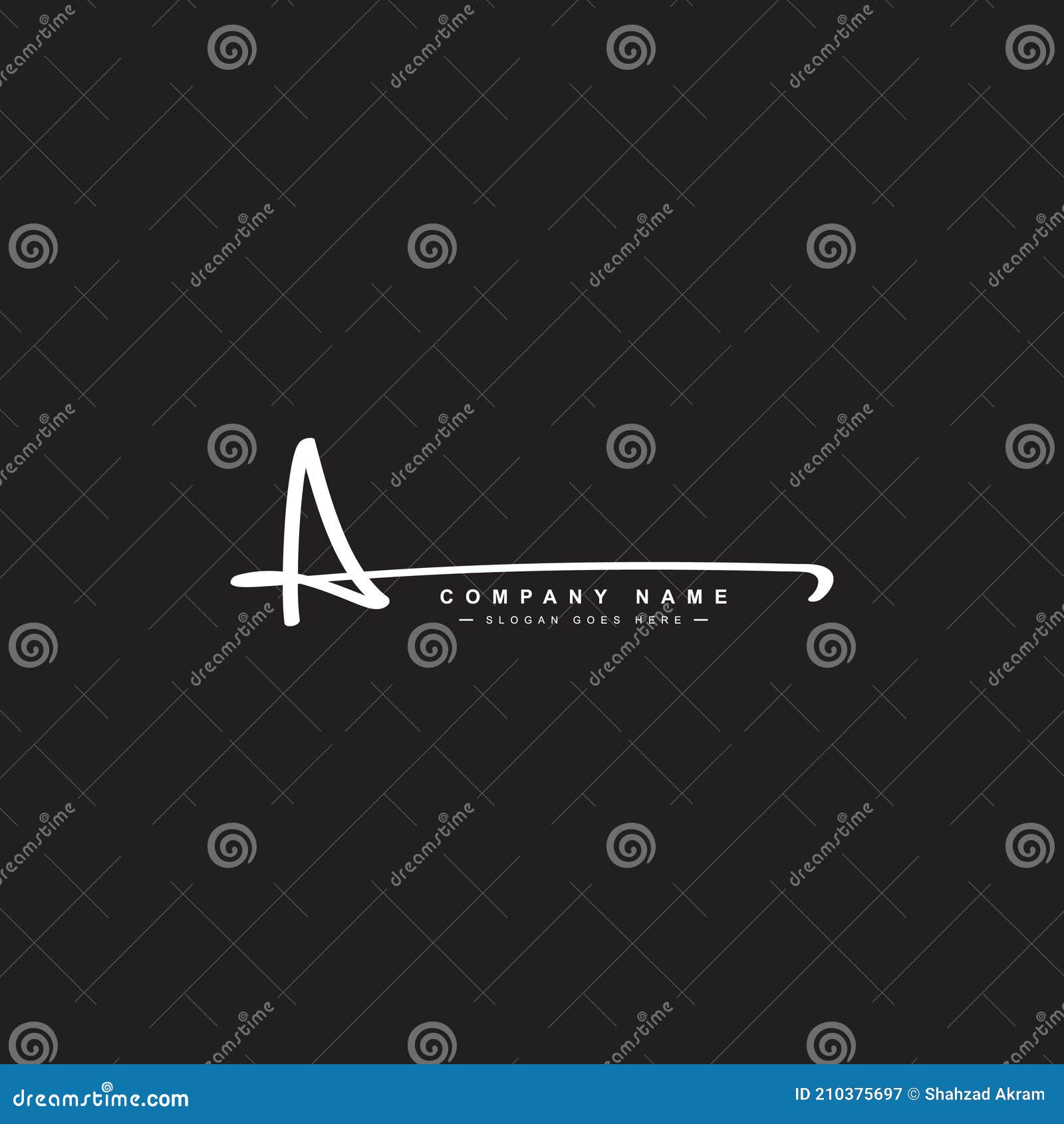 A Letter Signature Logo - Handwritten Vector Logo Stock Vector ...