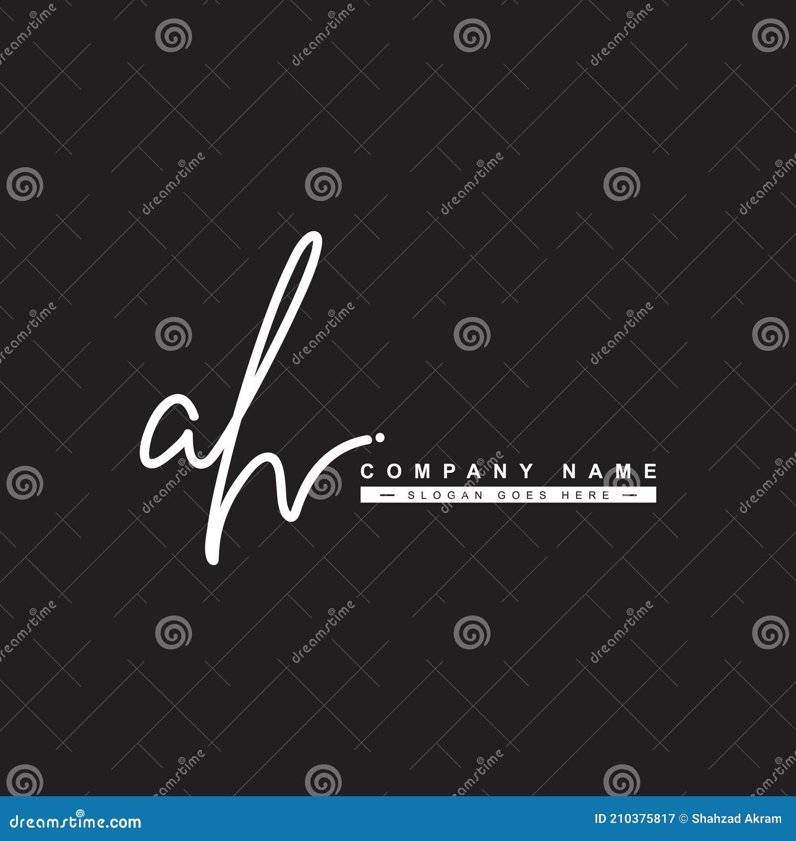 AH Initial Letter Signature Logo - Handwritten Vector Stock Vector ...
