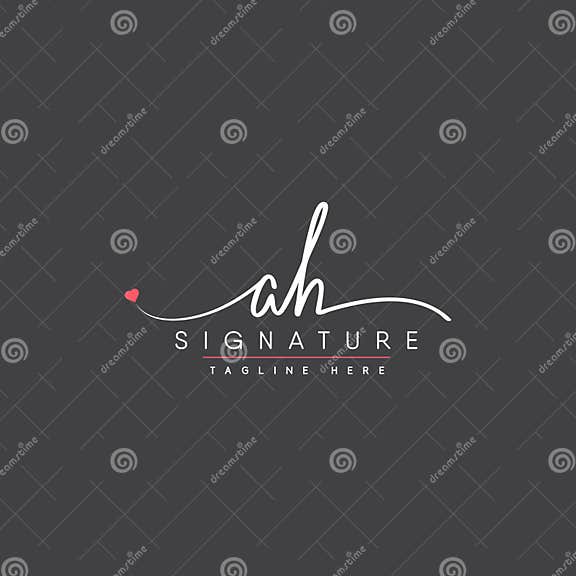 AH Signature Logo - Handwritten Vector Logo for Letter Stock Vector ...